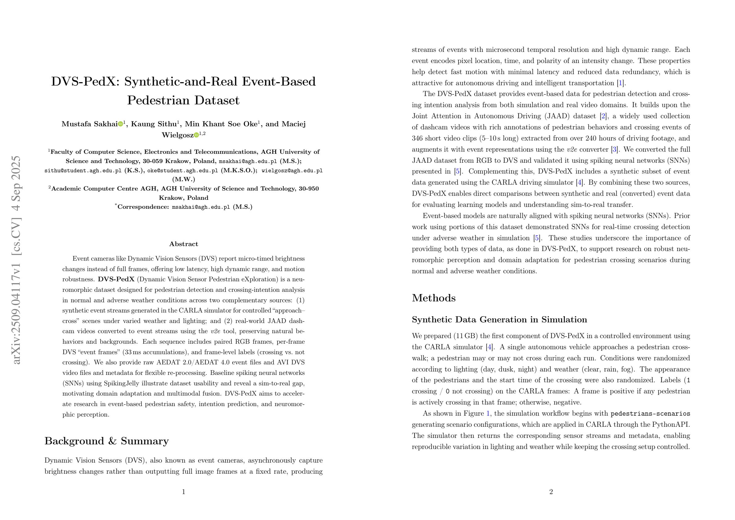 DVS-PedX: Synthetic-and-Real Event-Based Pedestrian Dataset