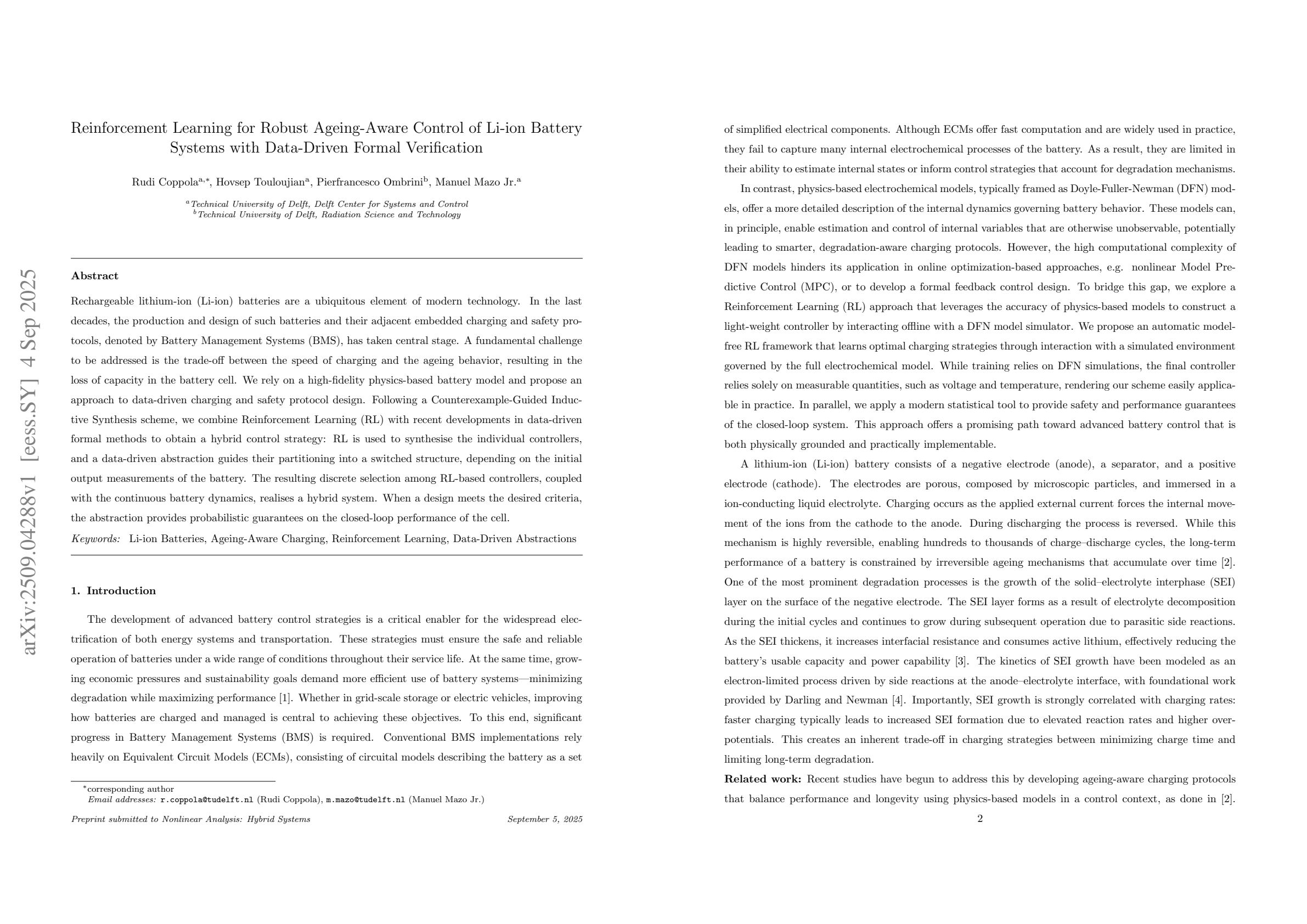 Reinforcement Learning for Robust Ageing-Aware Control of Li-ion Battery Systems with Data ...