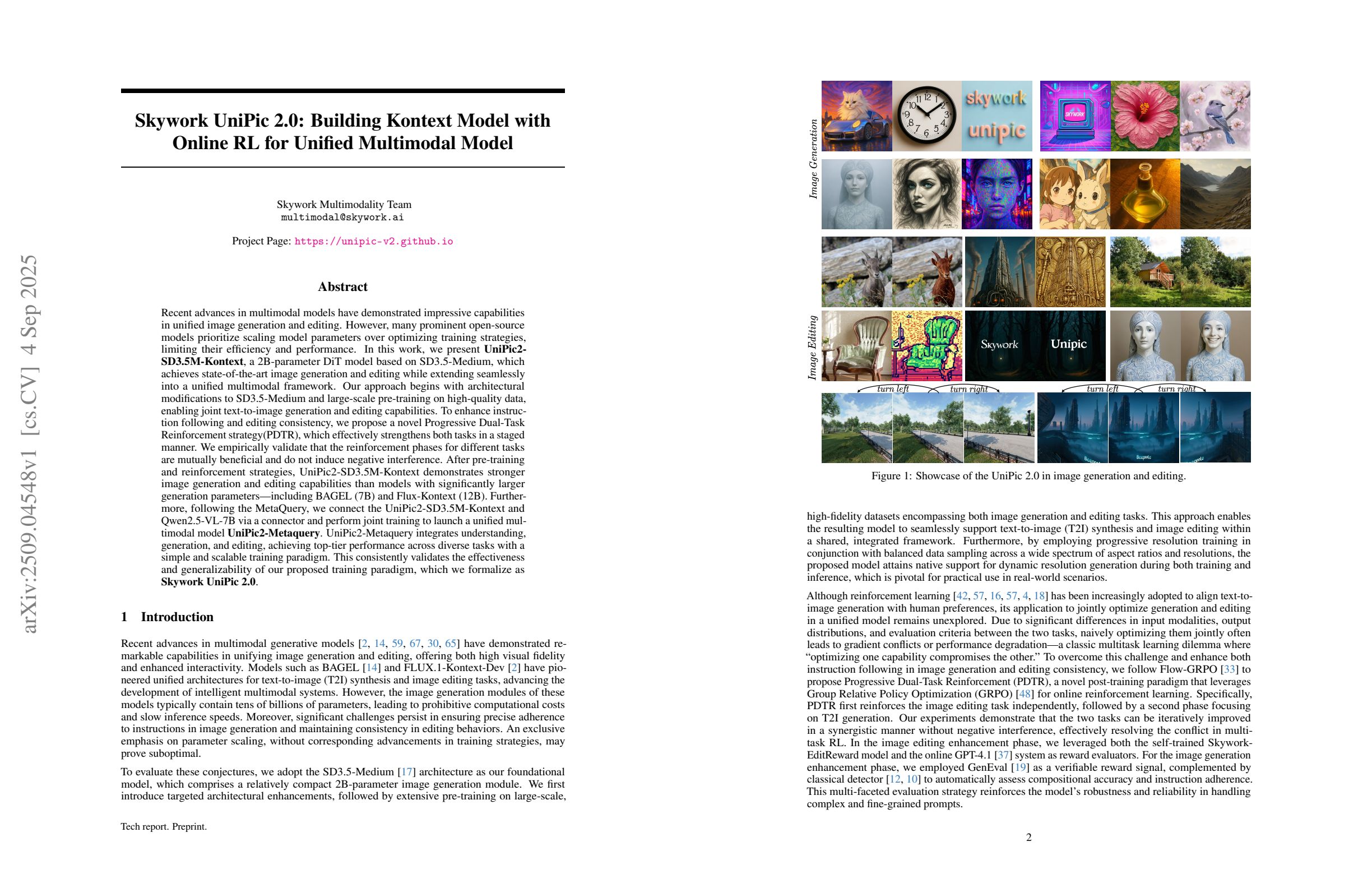 Skywork UniPic 2.0: Building Kontext Model with Online RL for Unified Multimodal Model