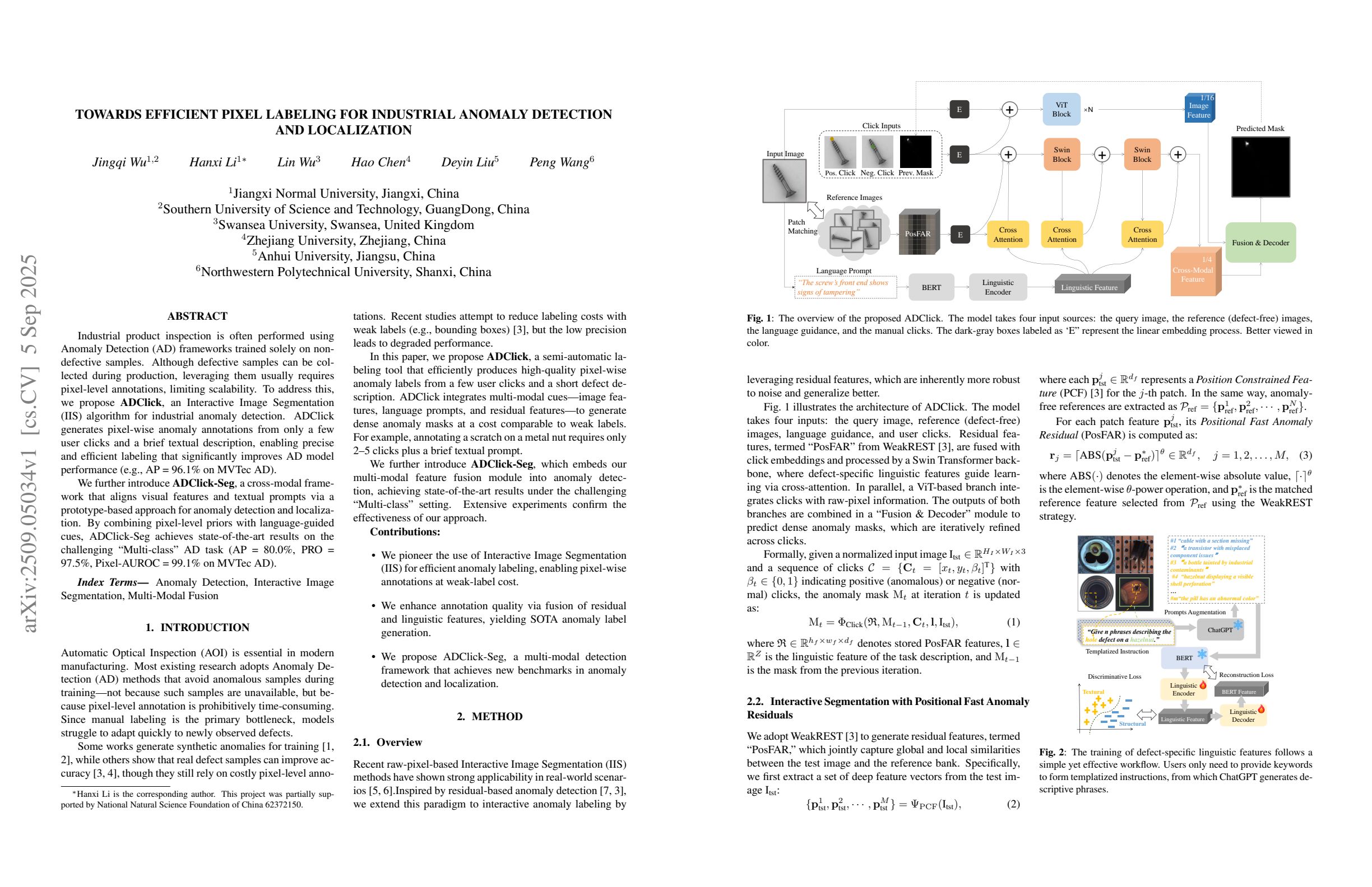 Towards Efficient Pixel Labeling for Industrial Anomaly Detection and Localization