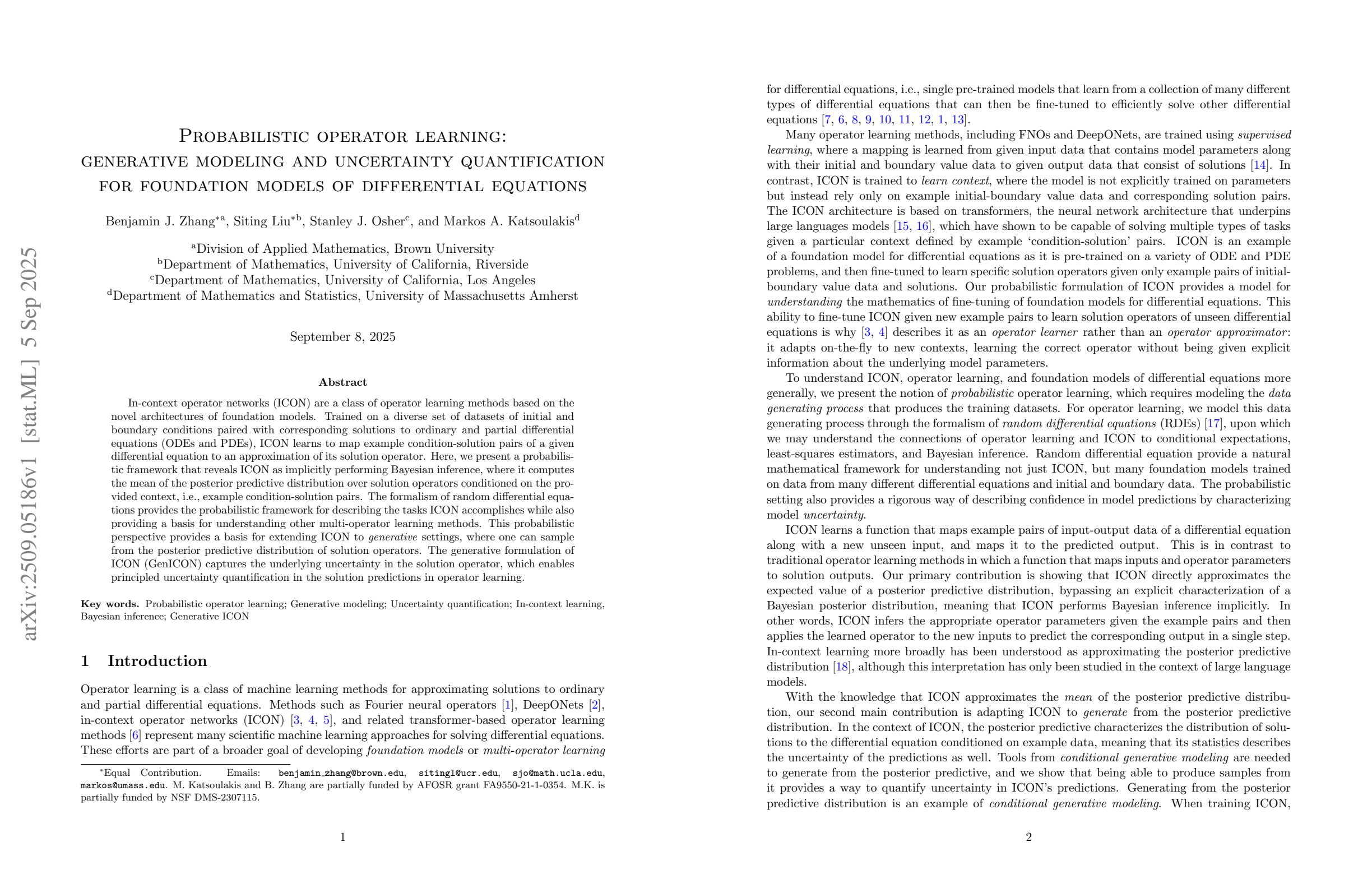 Probabilistic operator learning: generative modeling and uncertainty quantification for ...