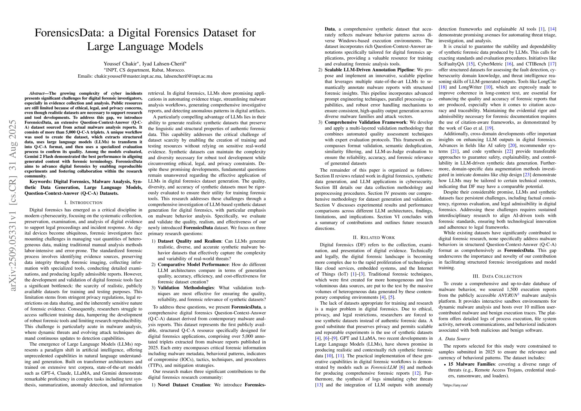 ForensicsData: A Digital Forensics Dataset for Large Language Models