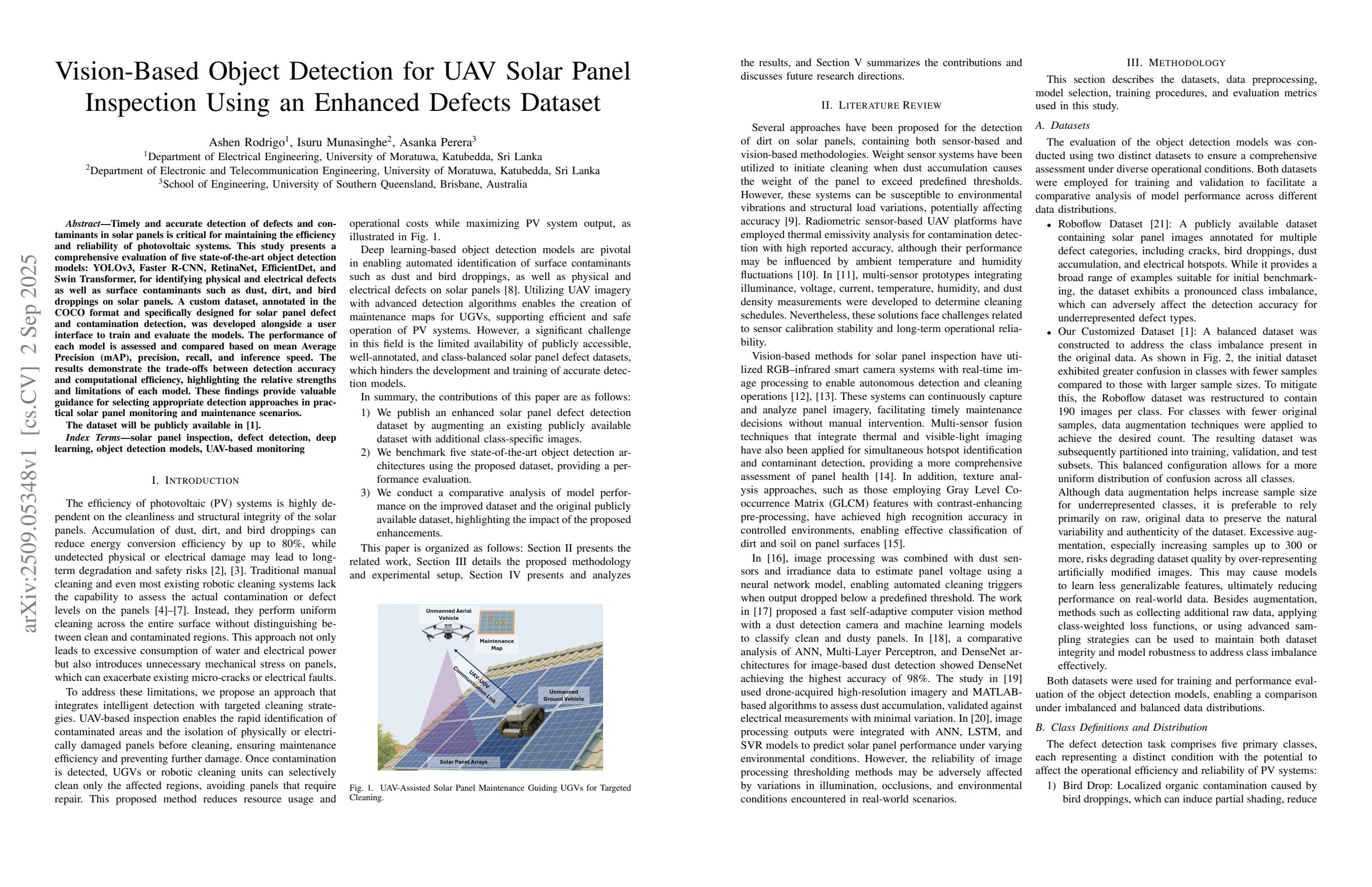 Vision-Based Object Detection for UAV Solar Panel Inspection Using an ...