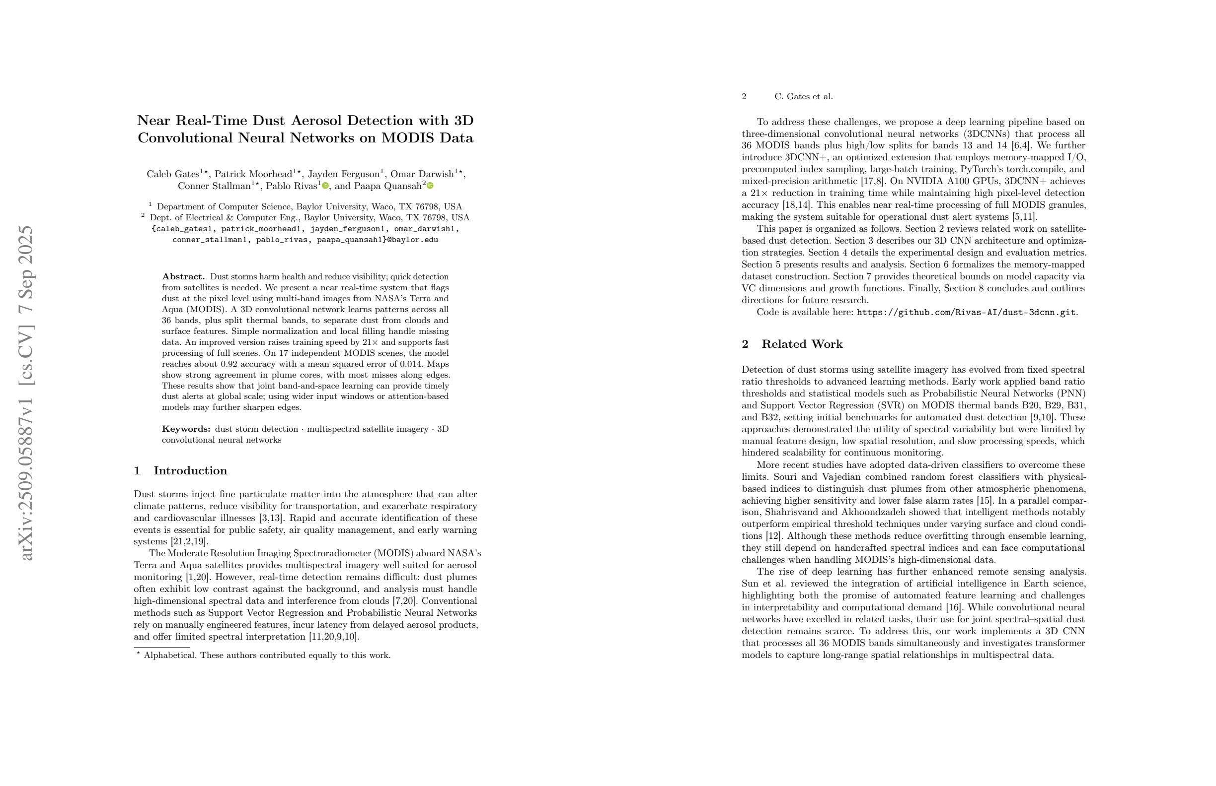 Near Real-Time Dust Aerosol Detection with 3D Convolutional Neural ...