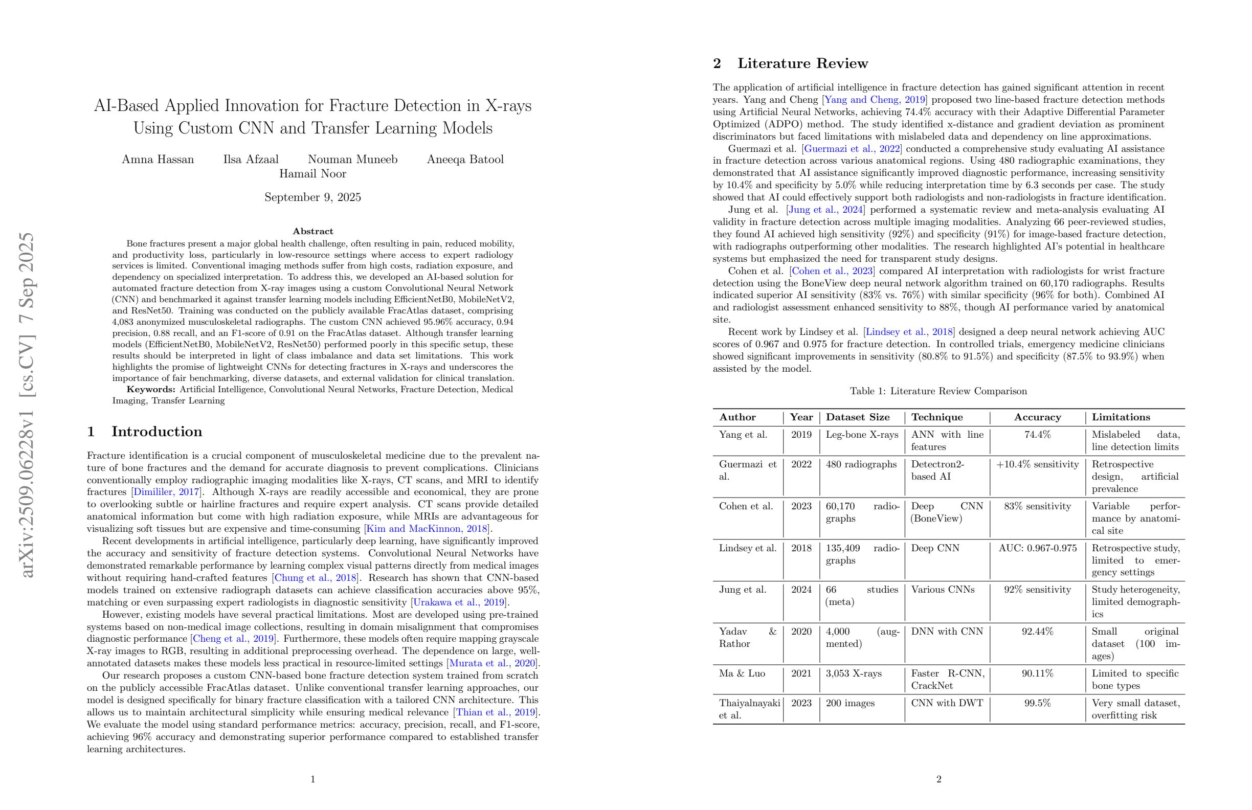 AI-Based Applied Innovation for Fracture Detection in X-rays Using ...