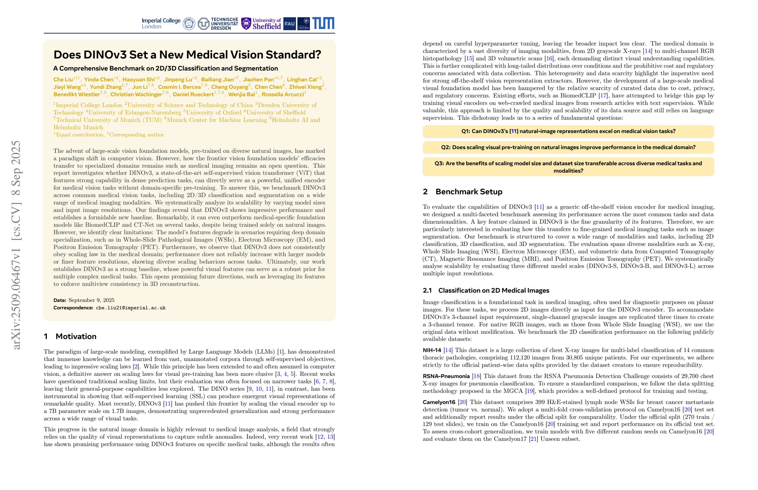 Does DINOv3 Set a New Medical Vision Standard?