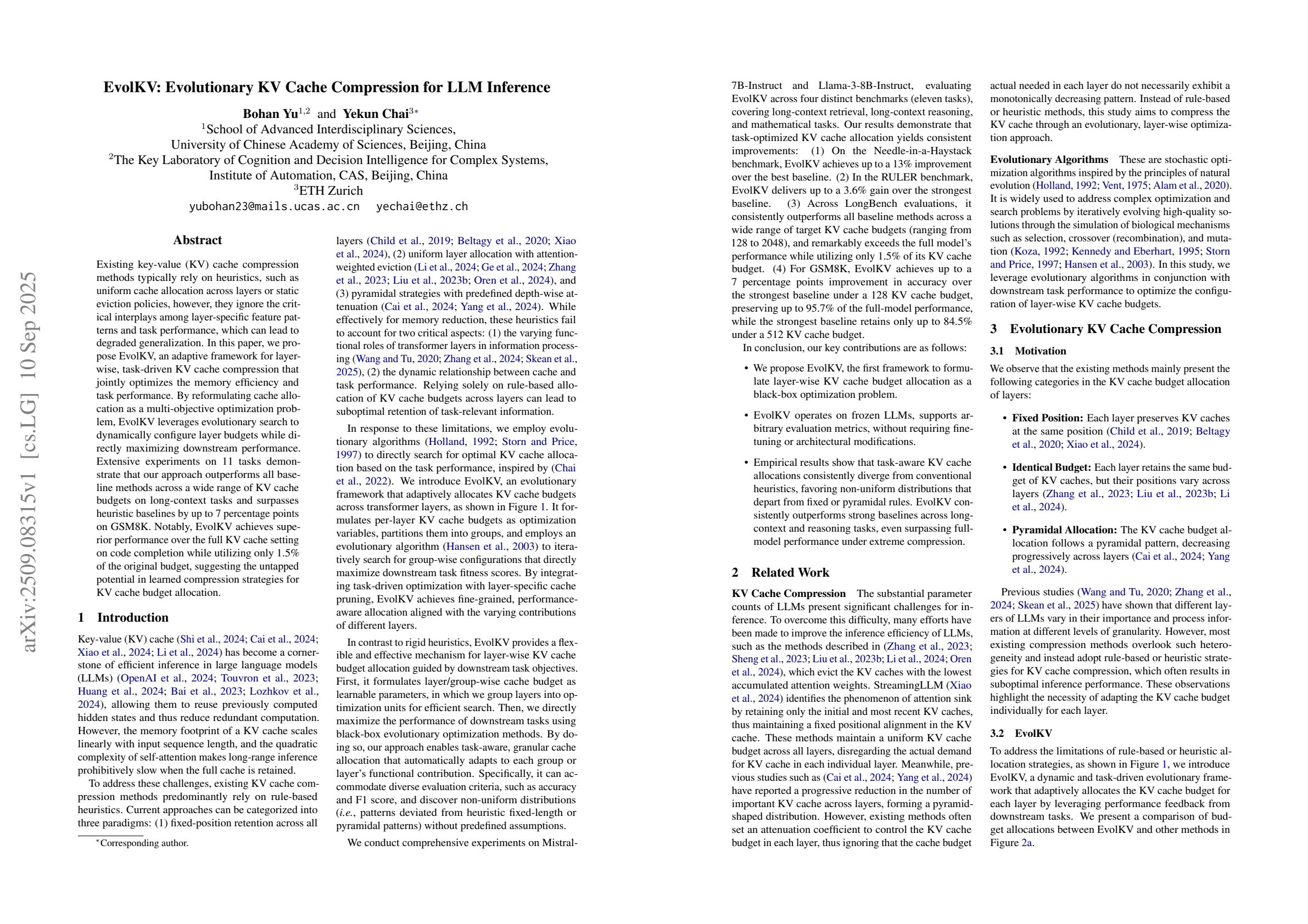 EvolKV: Evolutionary KV Cache Compression for LLM Inference