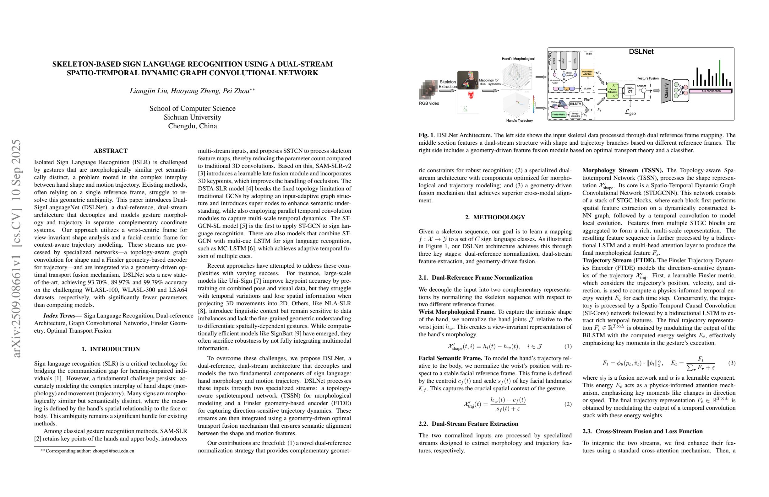 Skeleton-based sign language recognition using a dual-stream spatio-temporal dynamic graph ...