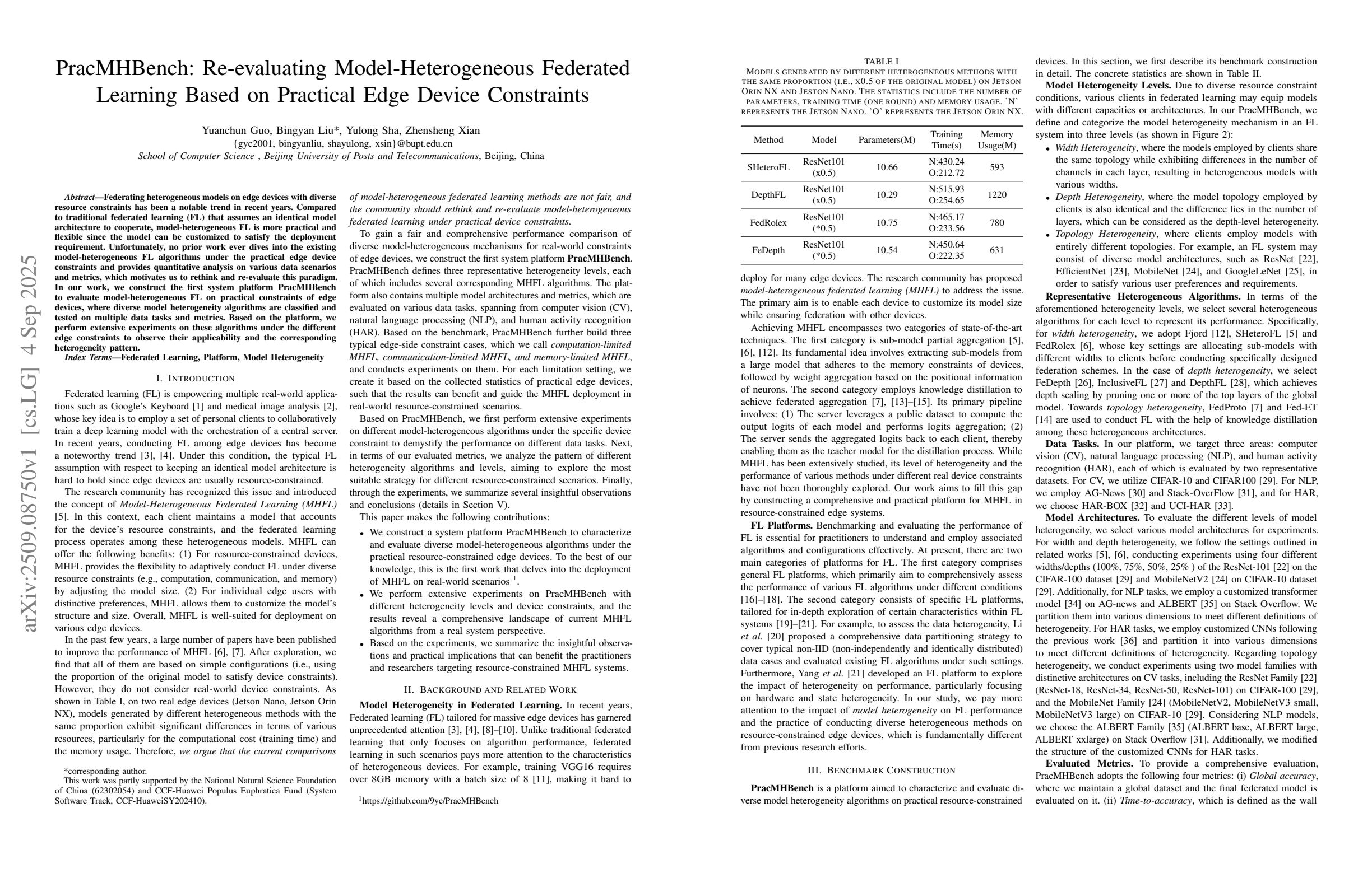 PracMHBench: Re-evaluating Model-Heterogeneous Federated Learning Based on Practical Edge Device ...