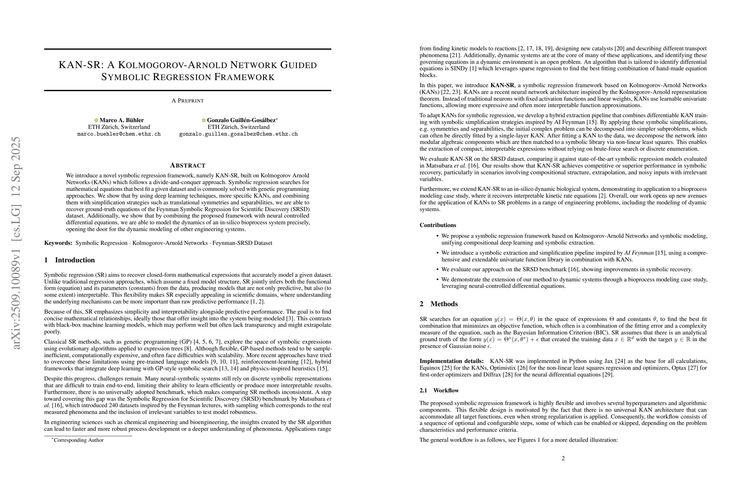 KAN-SR: A Kolmogorov-Arnold Network Guided Symbolic Regression Framework