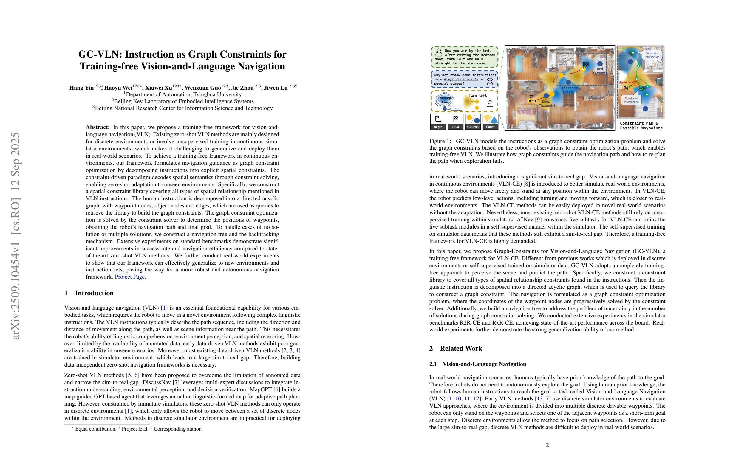 GC-VLN: Instruction as Graph Constraints for Training-free Vision-and ...