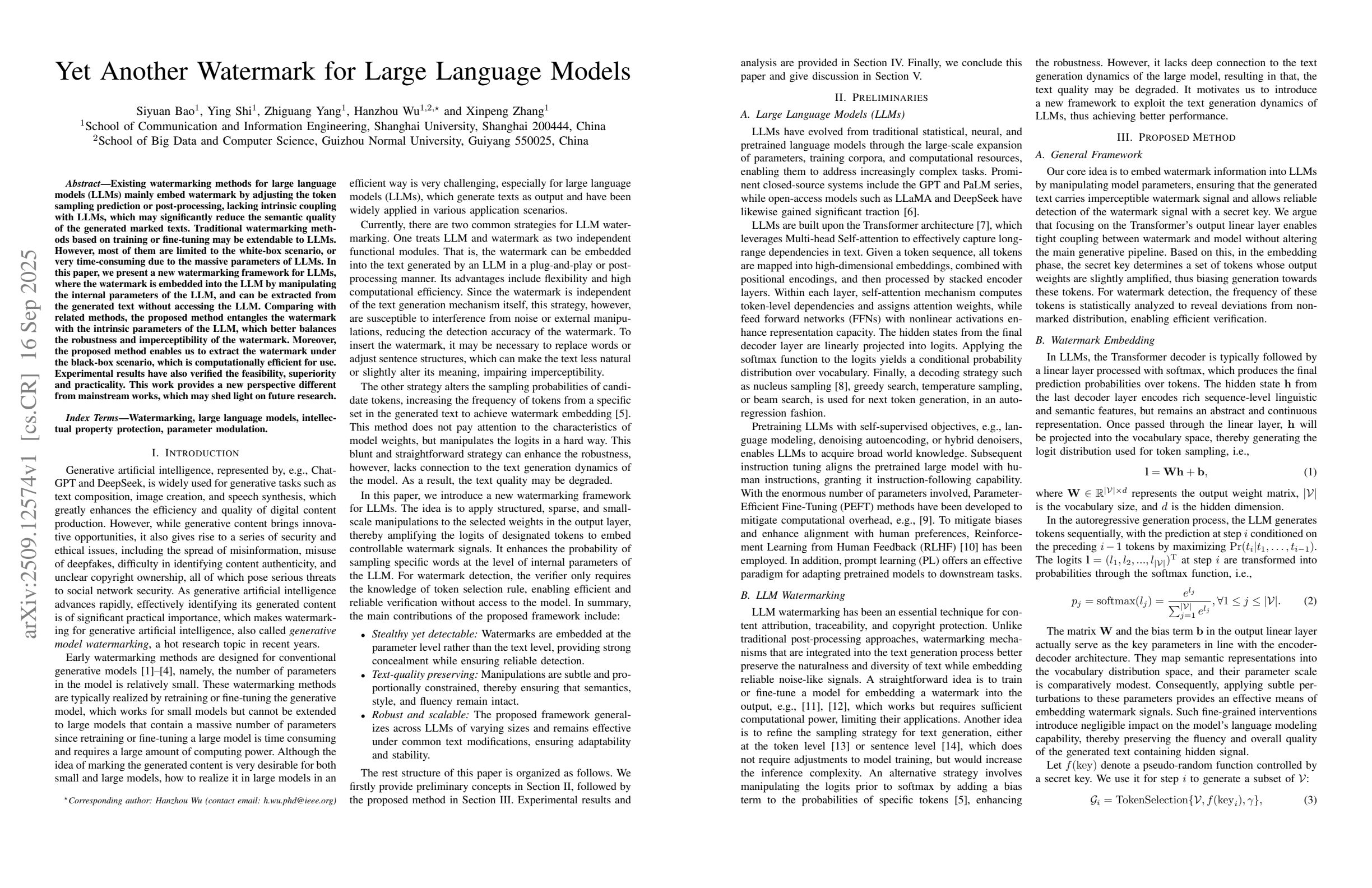 Yet Another Watermark for Large Language Models