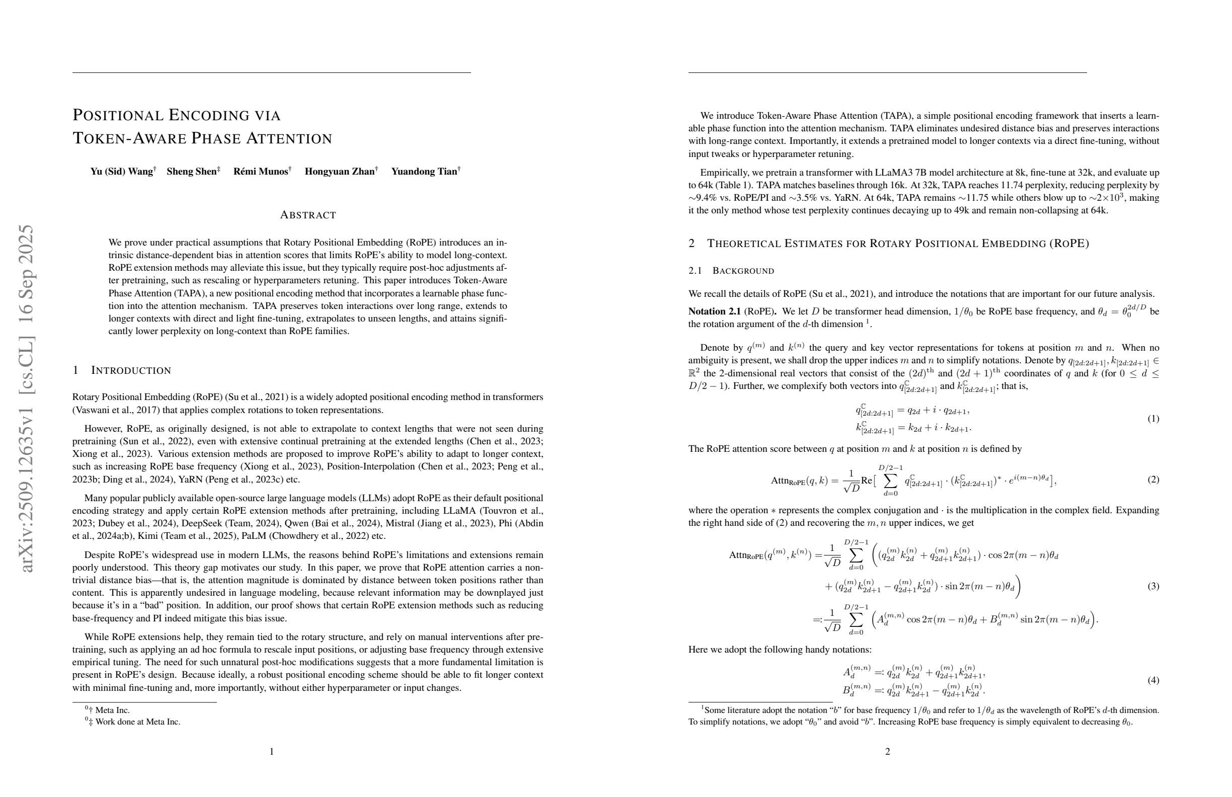 Positional Encoding via Token-Aware Phase Attention