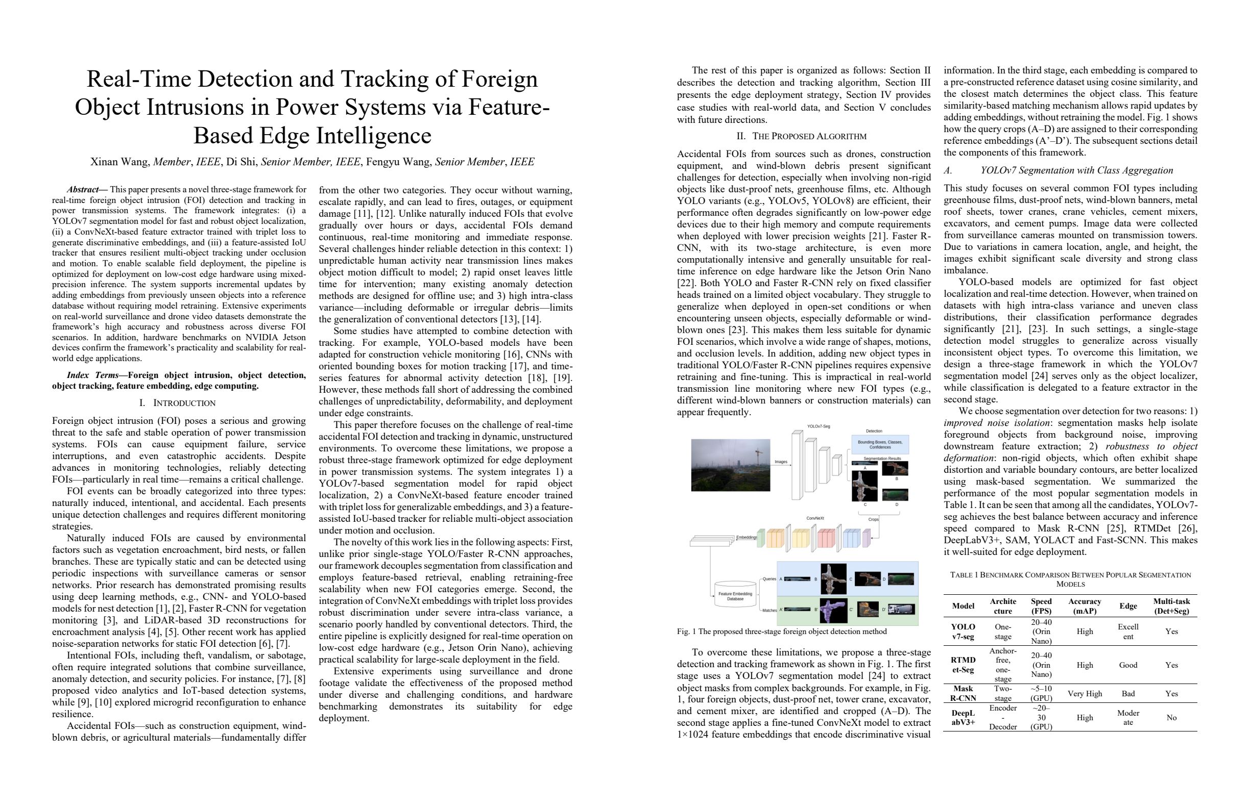 Real-Time Detection and Tracking of Foreign Object Intrusions in Power Systems via Feature-Based ...