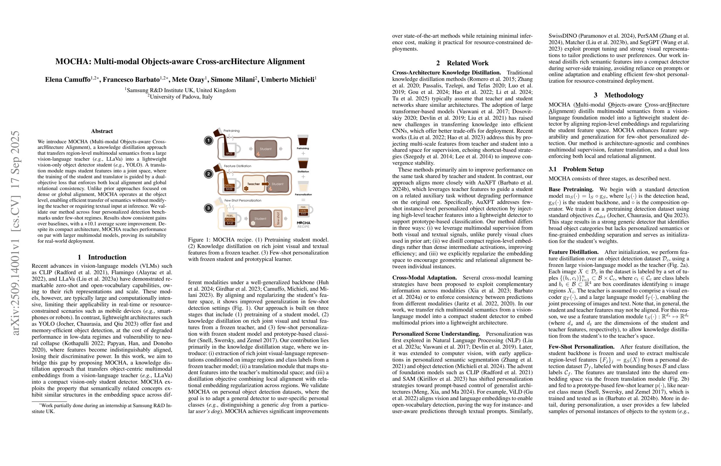 MOCHA: Multi-modal Objects-aware Cross-arcHitecture Alignment