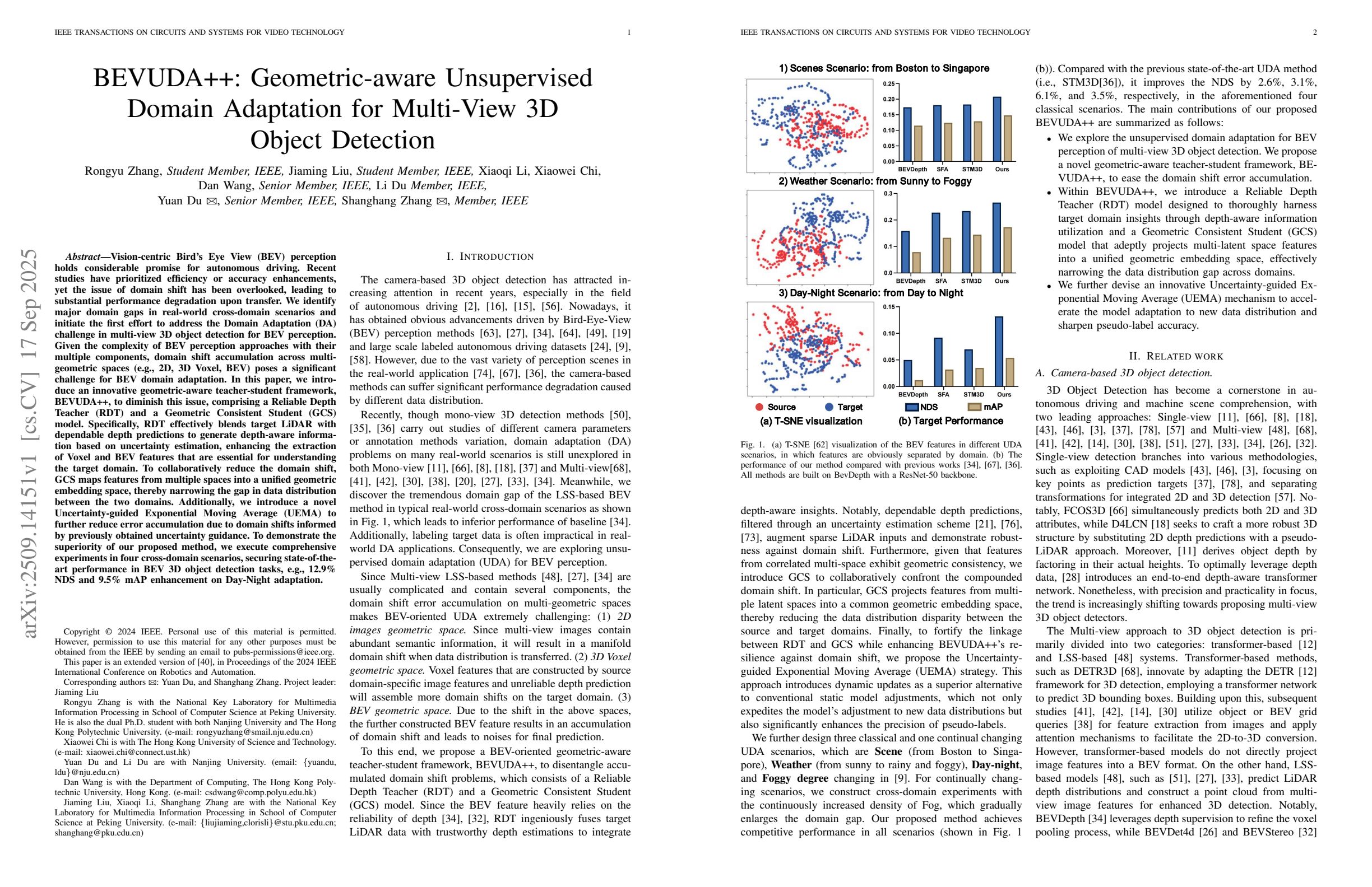 BEVUDA++: Geometric-aware Unsupervised Domain Adaptation for Multi-View 3D Object Detection