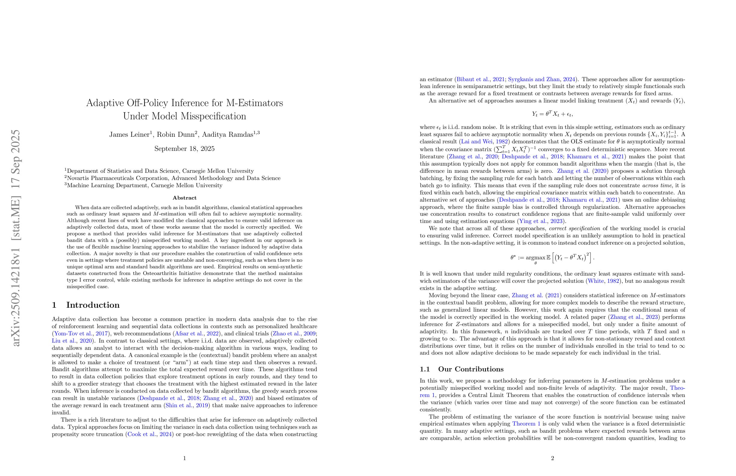Adaptive Off-Policy Inference for M-Estimators Under Model Misspecification
