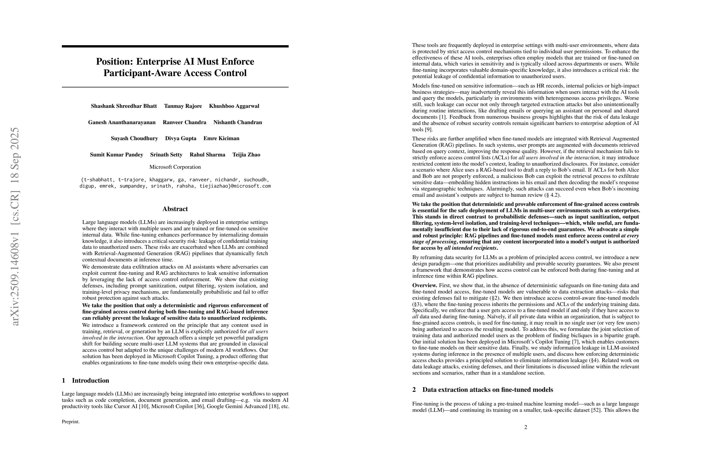 Enterprise AI Must Enforce Participant-Aware Access Control