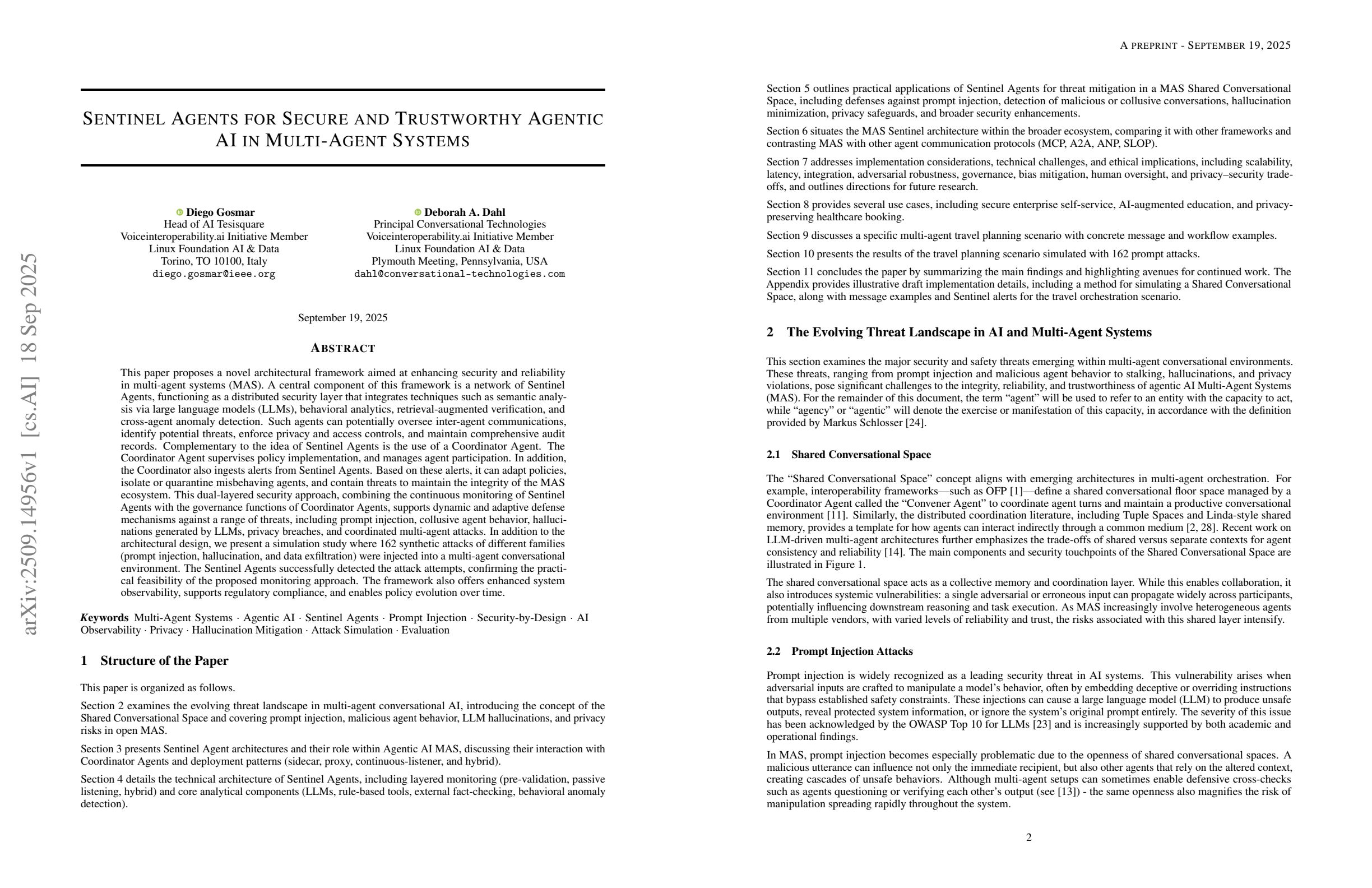 Sentinel Agents for Secure and Trustworthy Agentic AI in Multi-Agent ...