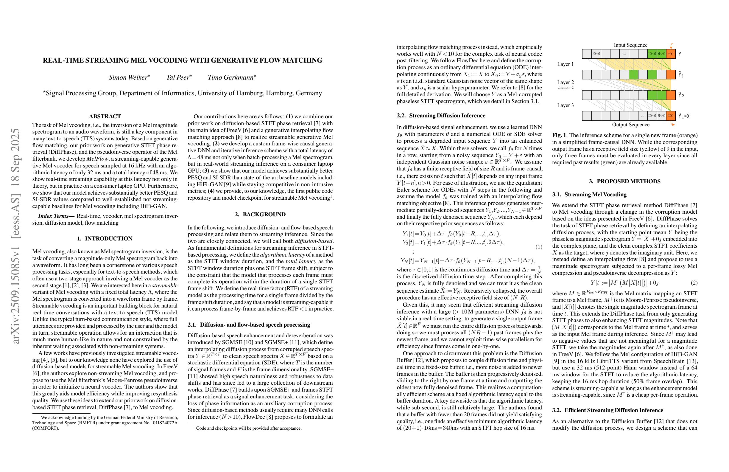 Real-Time Streaming Mel Vocoding with Generative Flow Matching