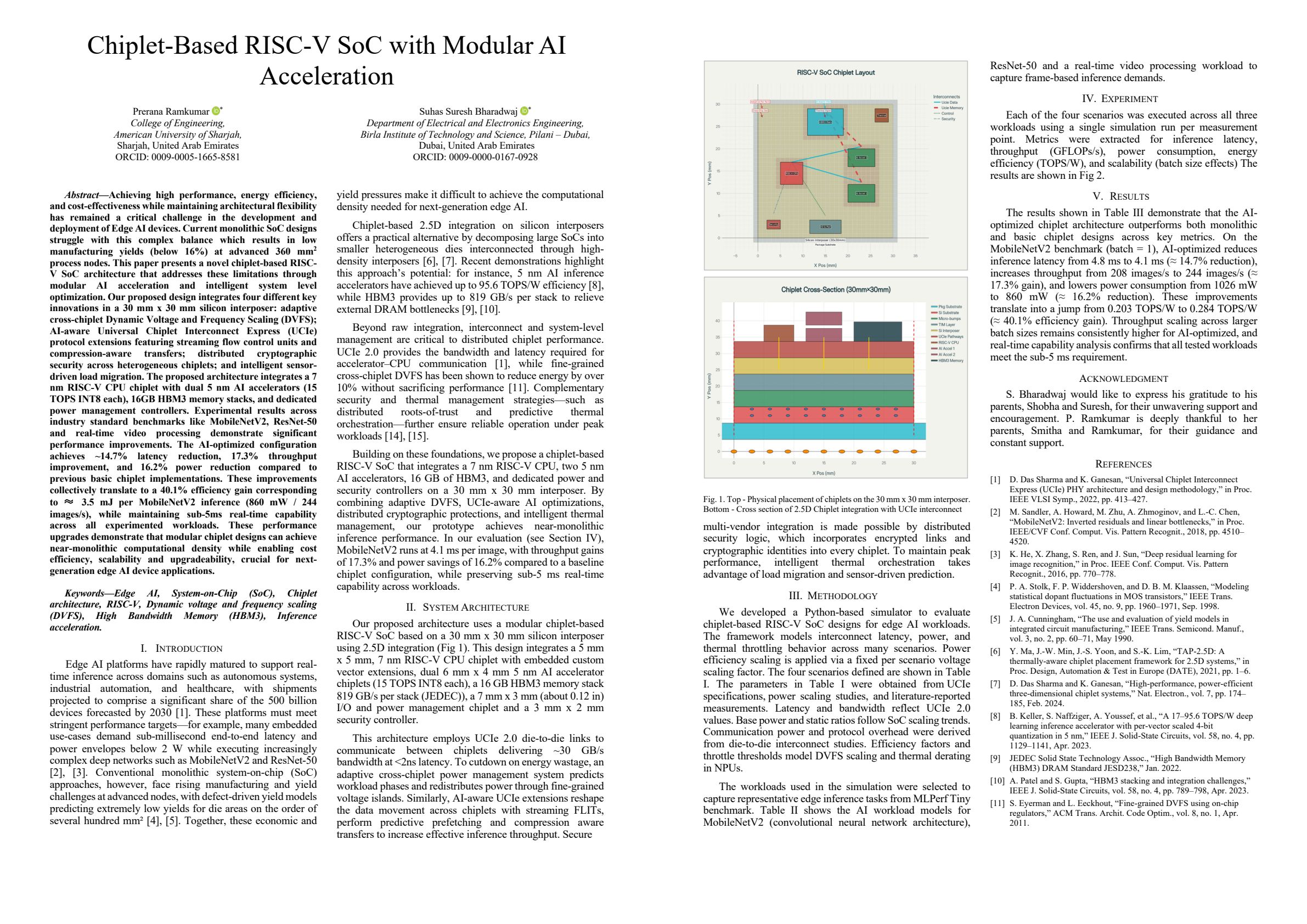 Chiplet-Based RISC-V SoC with Modular AI Acceleration