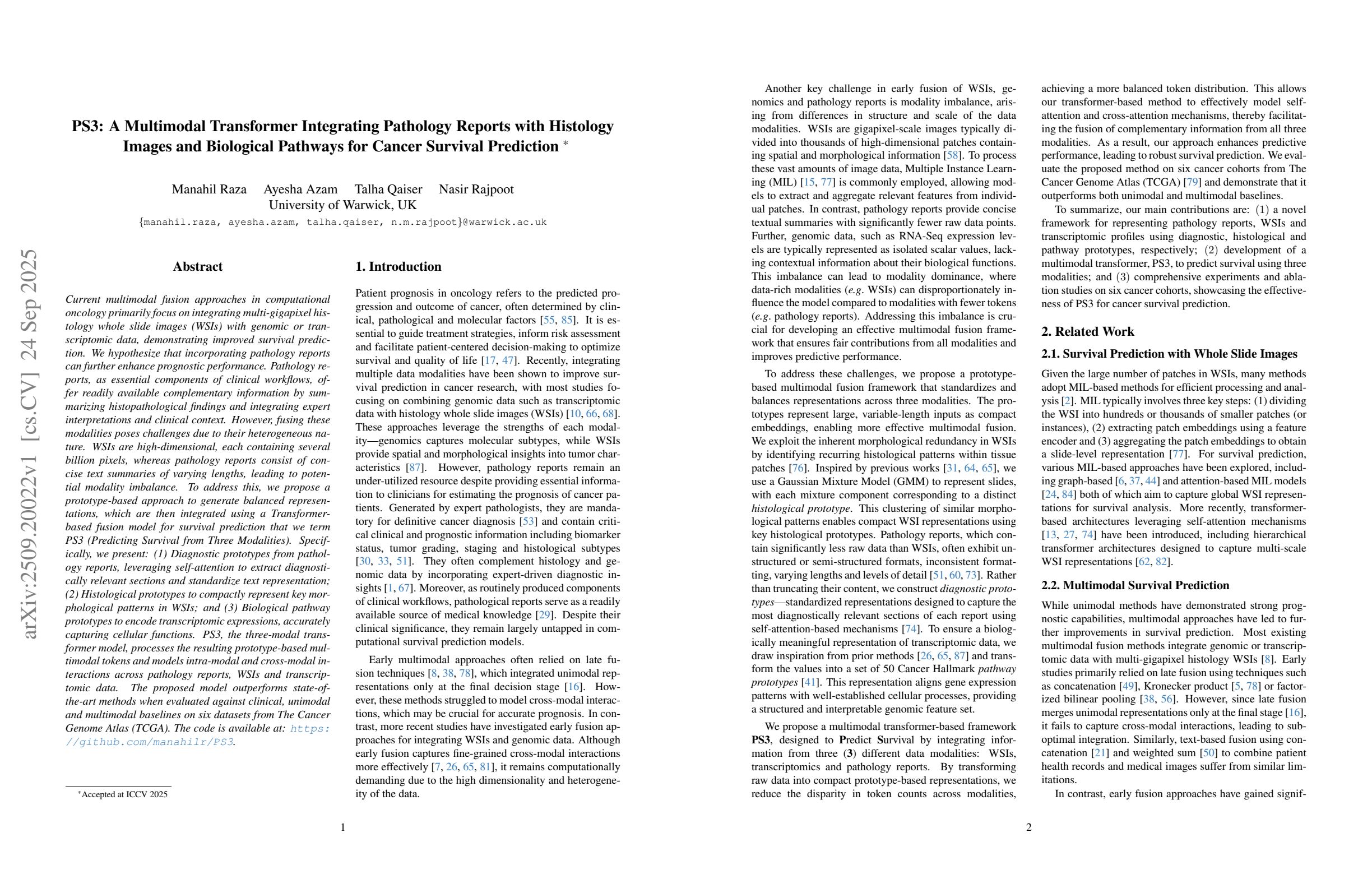 PS3: A Multimodal Transformer Integrating Pathology Reports with ...