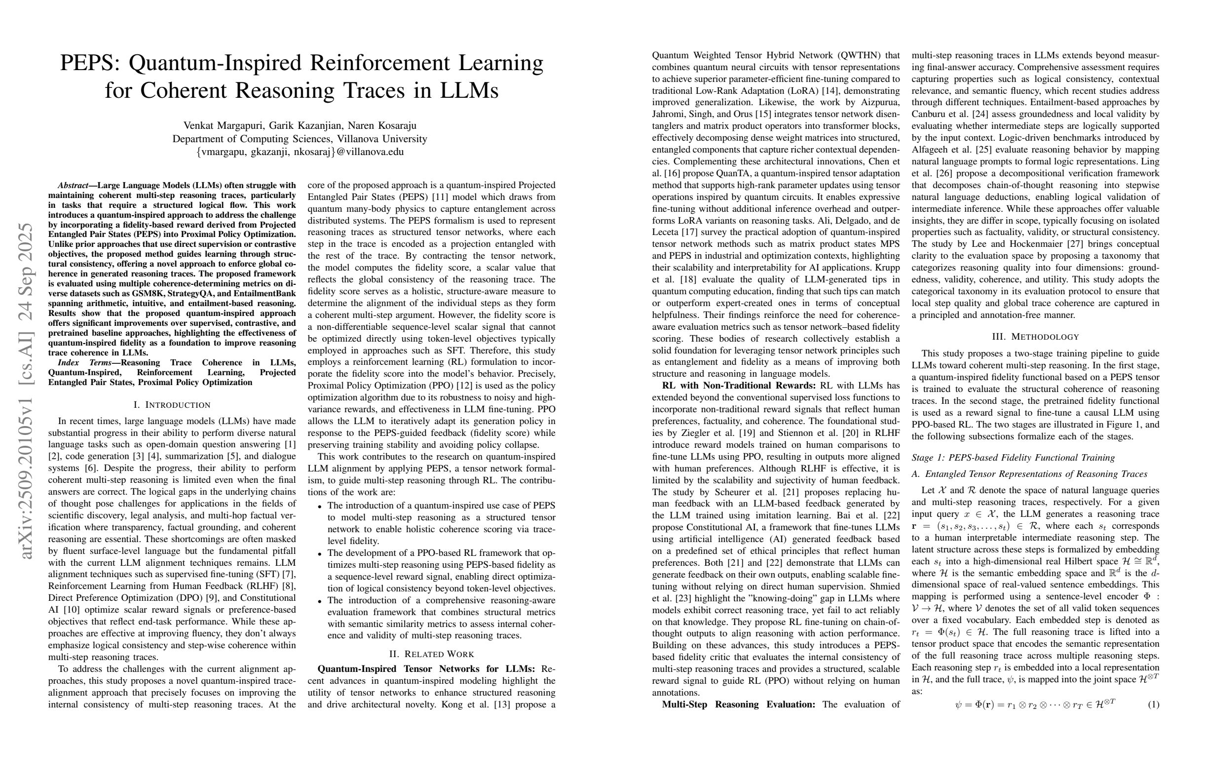 PEPS: Quantum-Inspired Reinforcement Learning for Coherent Reasoning ...