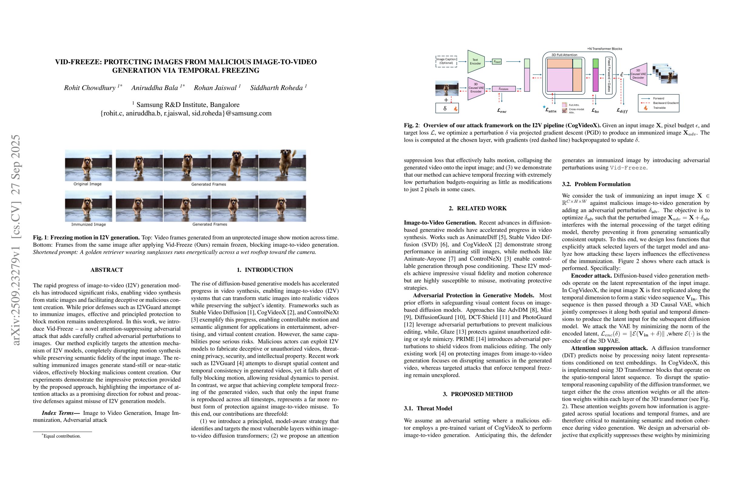 Vid-Freeze: Protecting Images from Malicious Image-to-Video Generation ...
