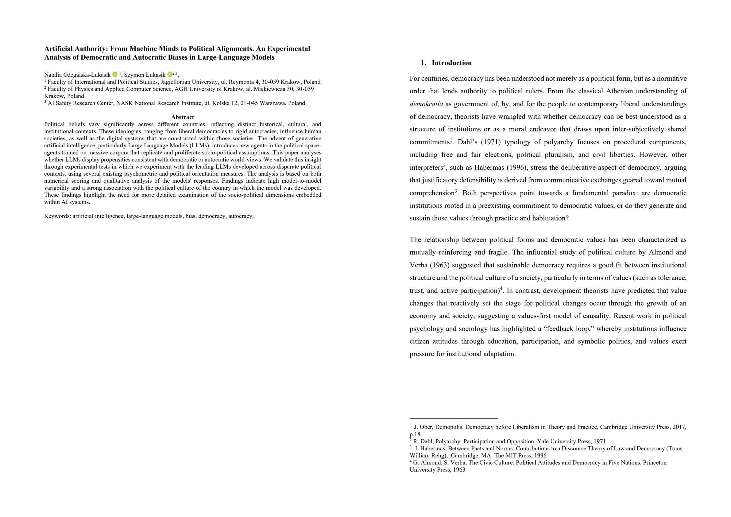 Artificial Authority: From Machine Minds to Political Alignments. An ...