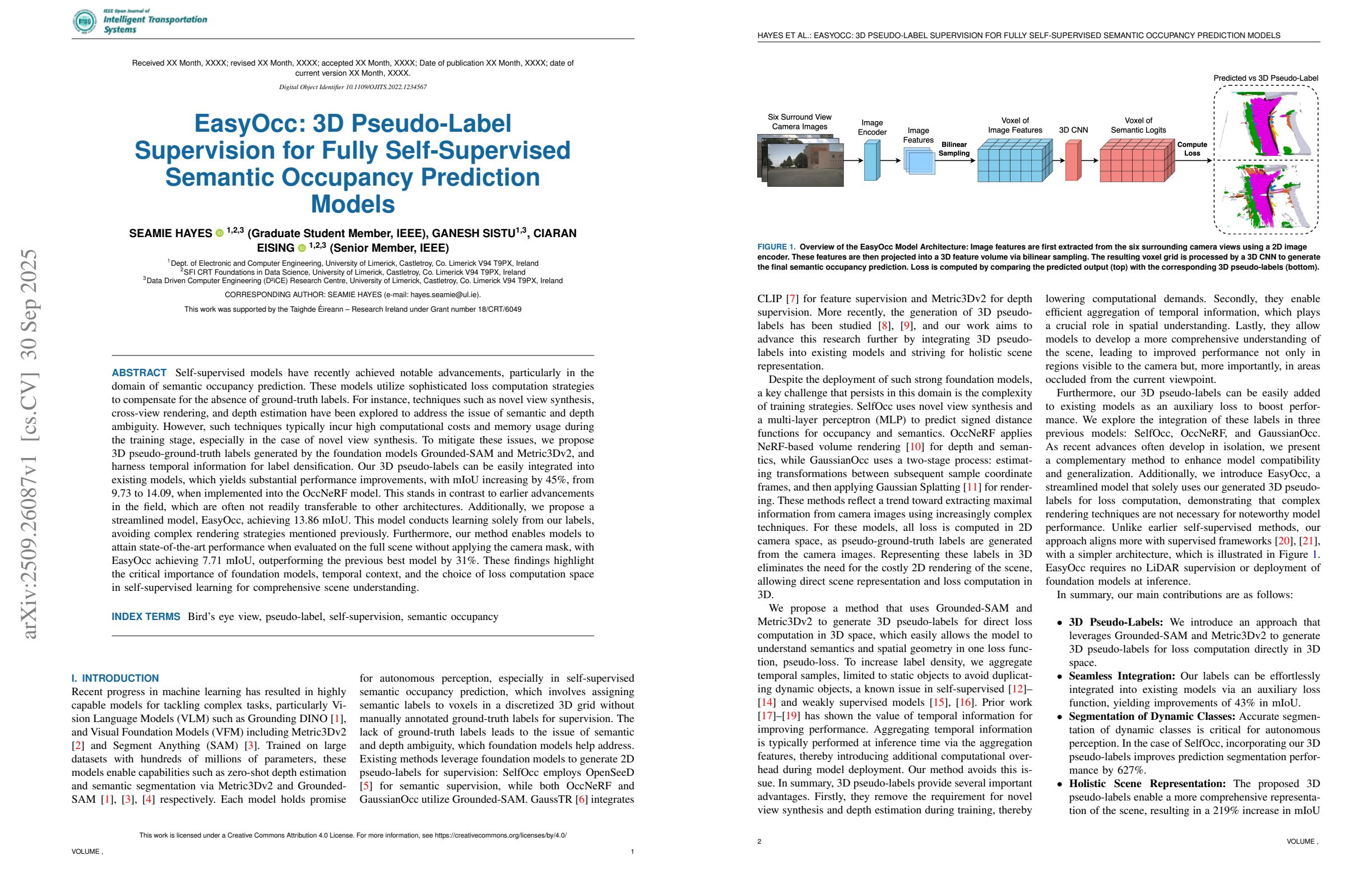 Easyocc 3d Pseudo Label Supervision For Fully Self Supervised Semantic Occupancy Prediction Models