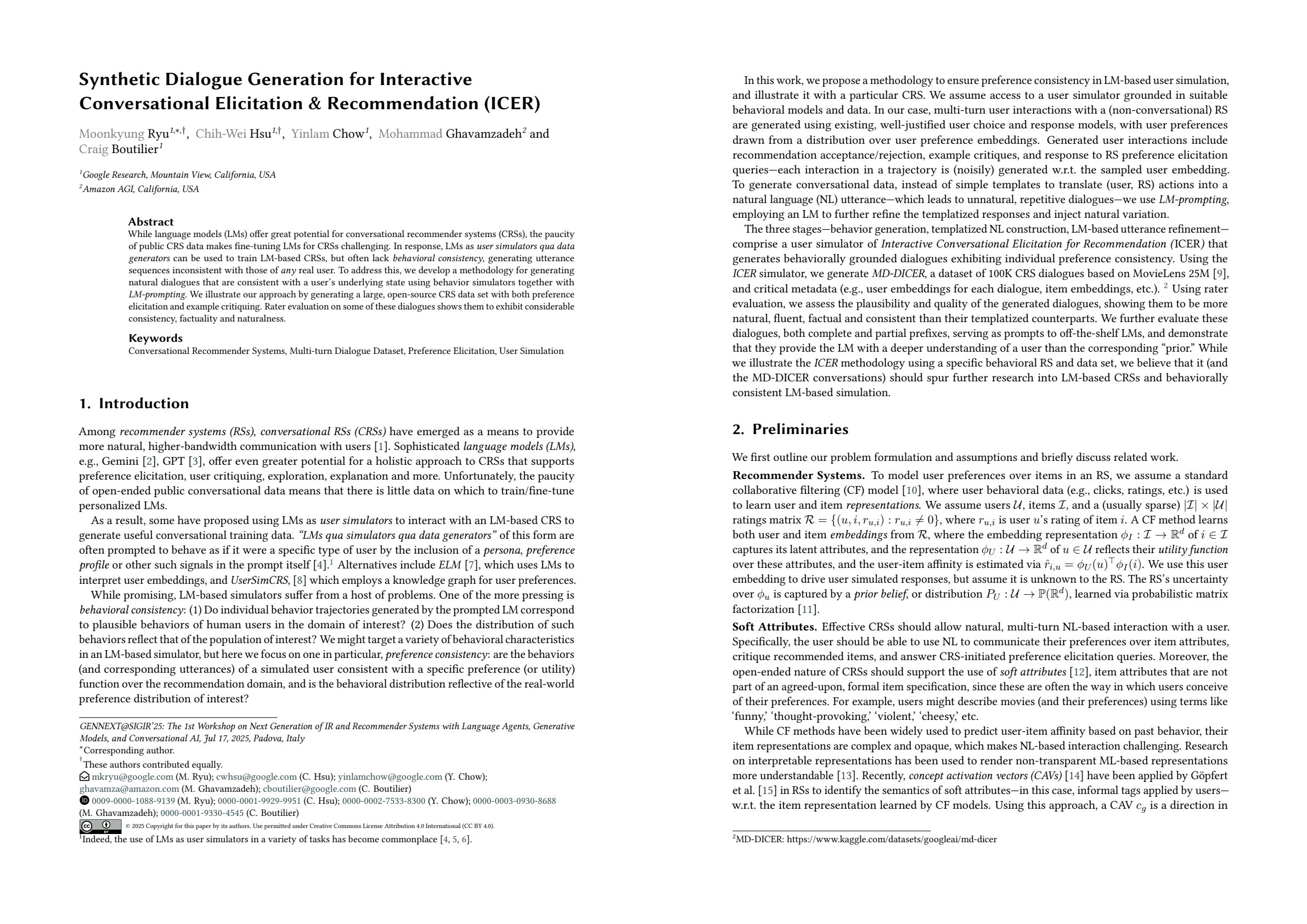 Synthetic Dialogue Generation for Interactive Conversational ...
