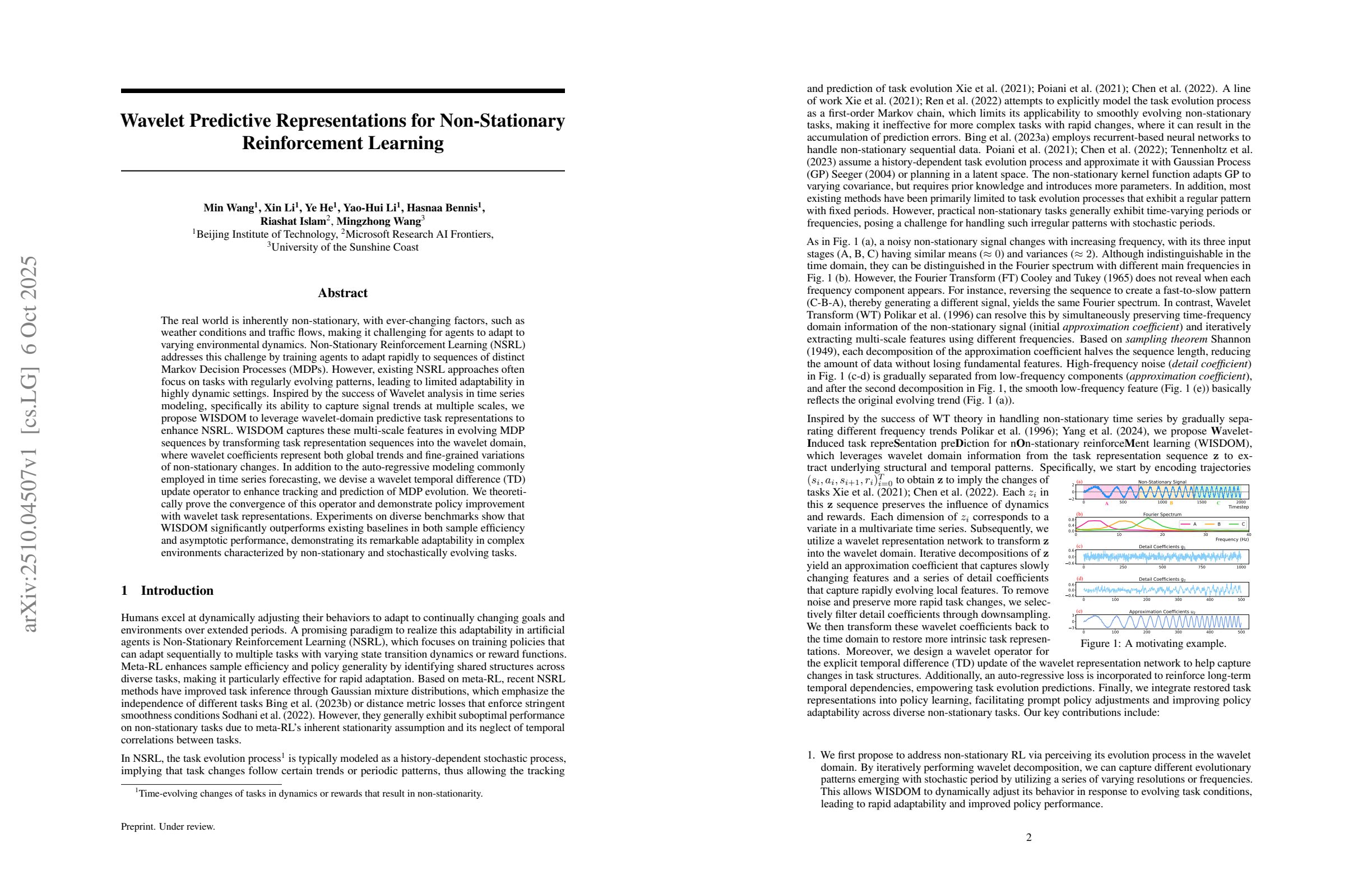 Wavelet Predictive Representations for Non-Stationary Reinforcement Learning