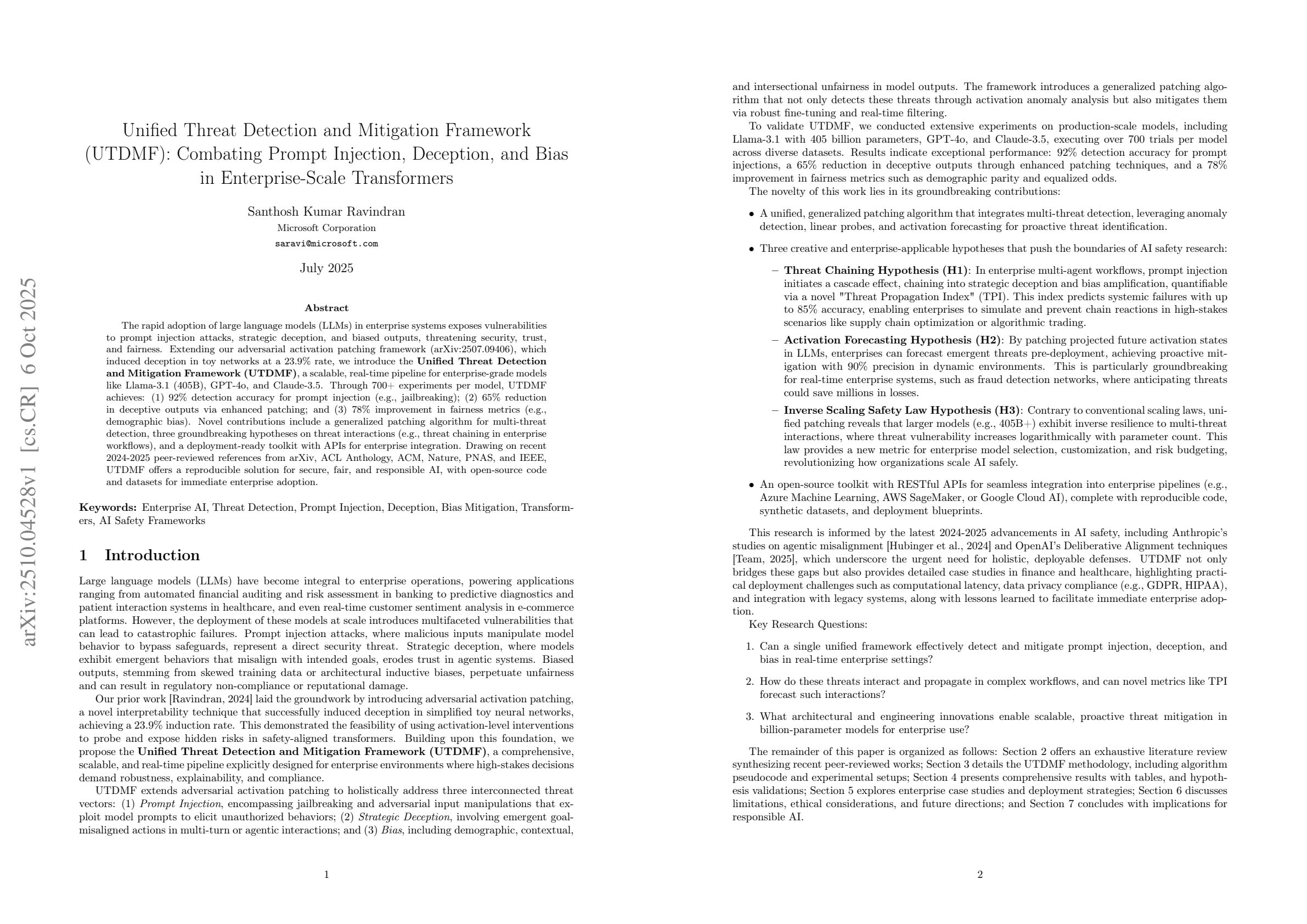 Unified Threat Detection and Mitigation Framework (UTDMF): Combating ...