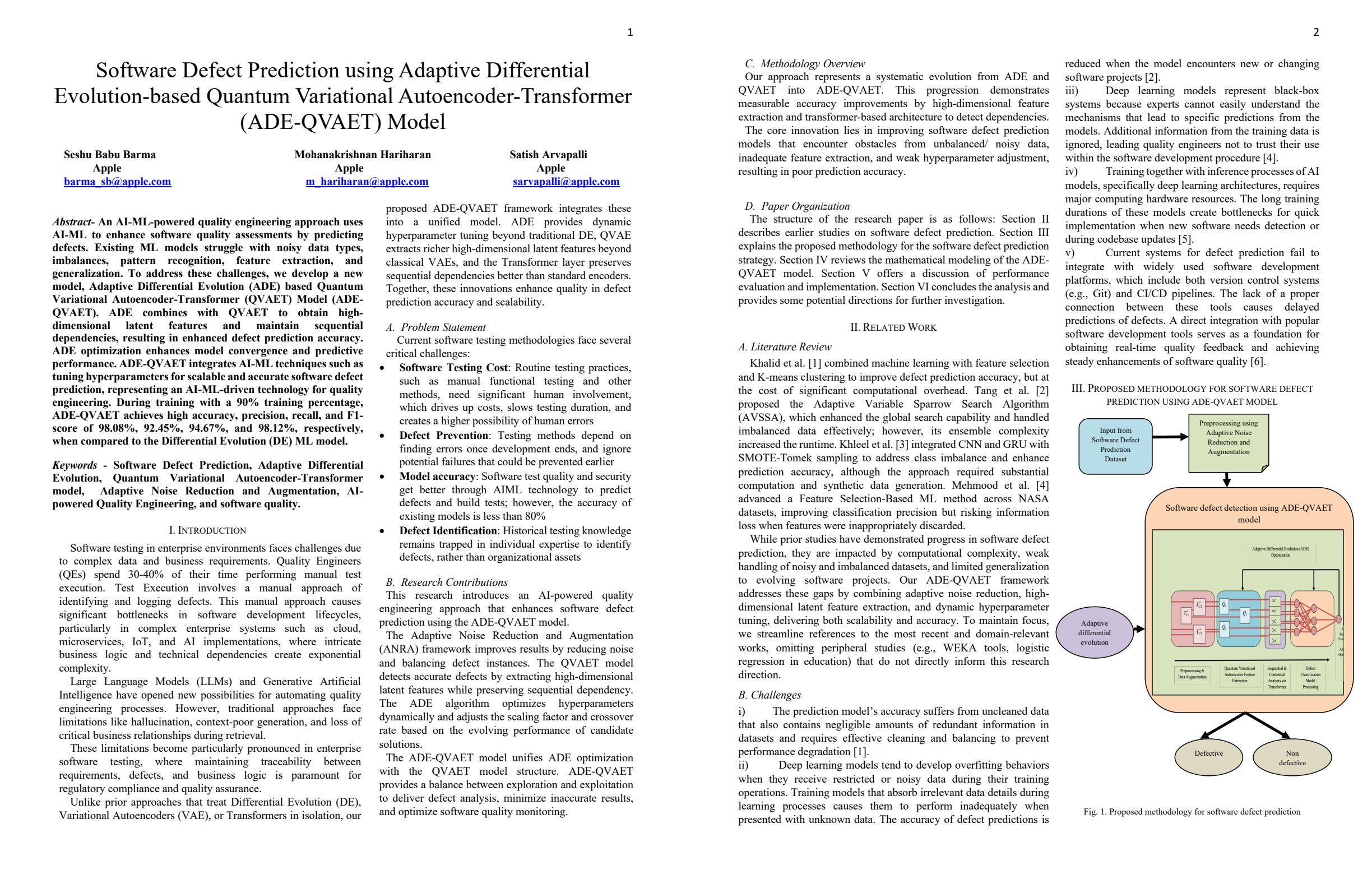 Software Defect Prediction using Autoencoder Transformer Model