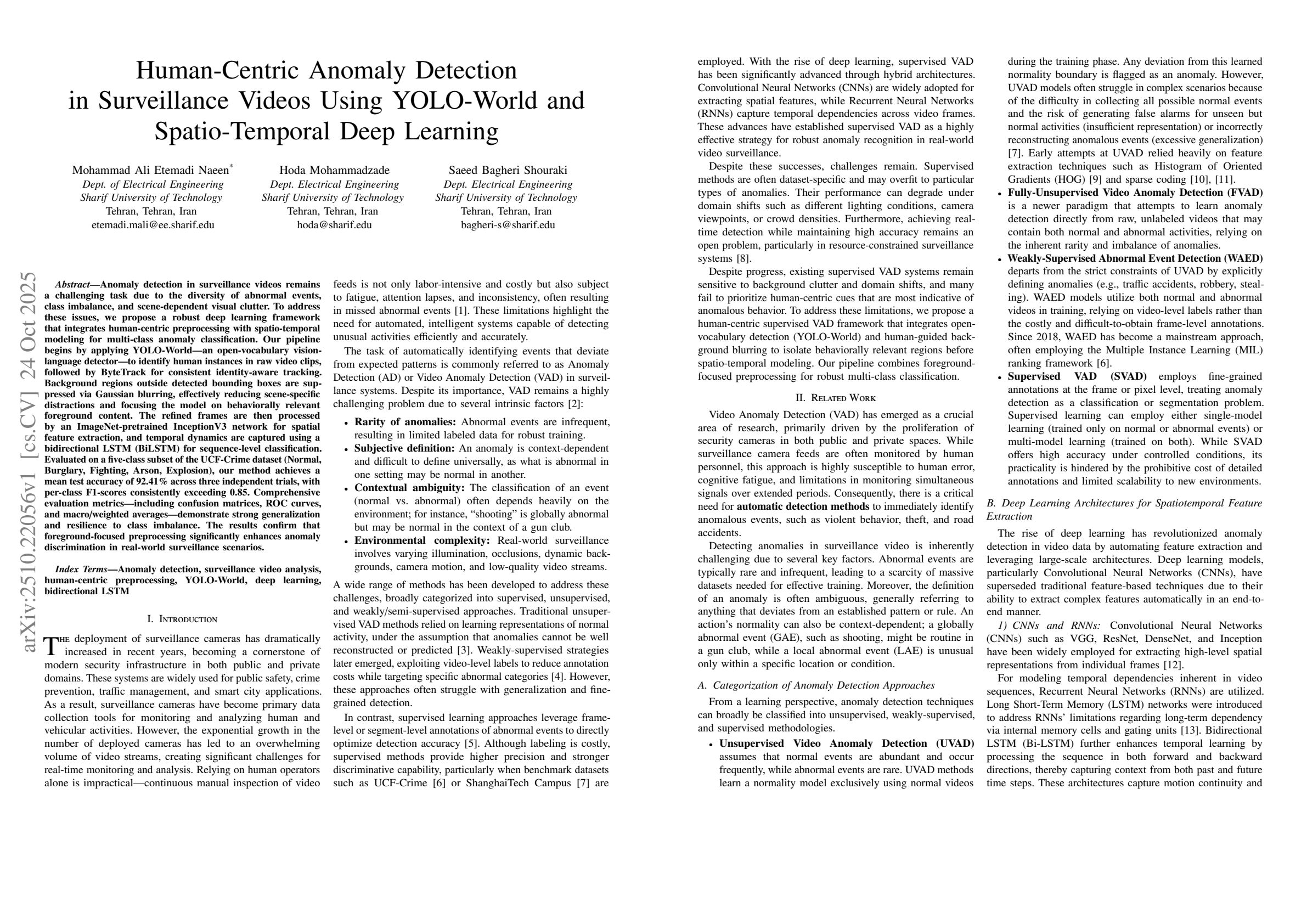 Human-Centric Anomaly Detection in Surveillance Videos Using YOLO-World ...