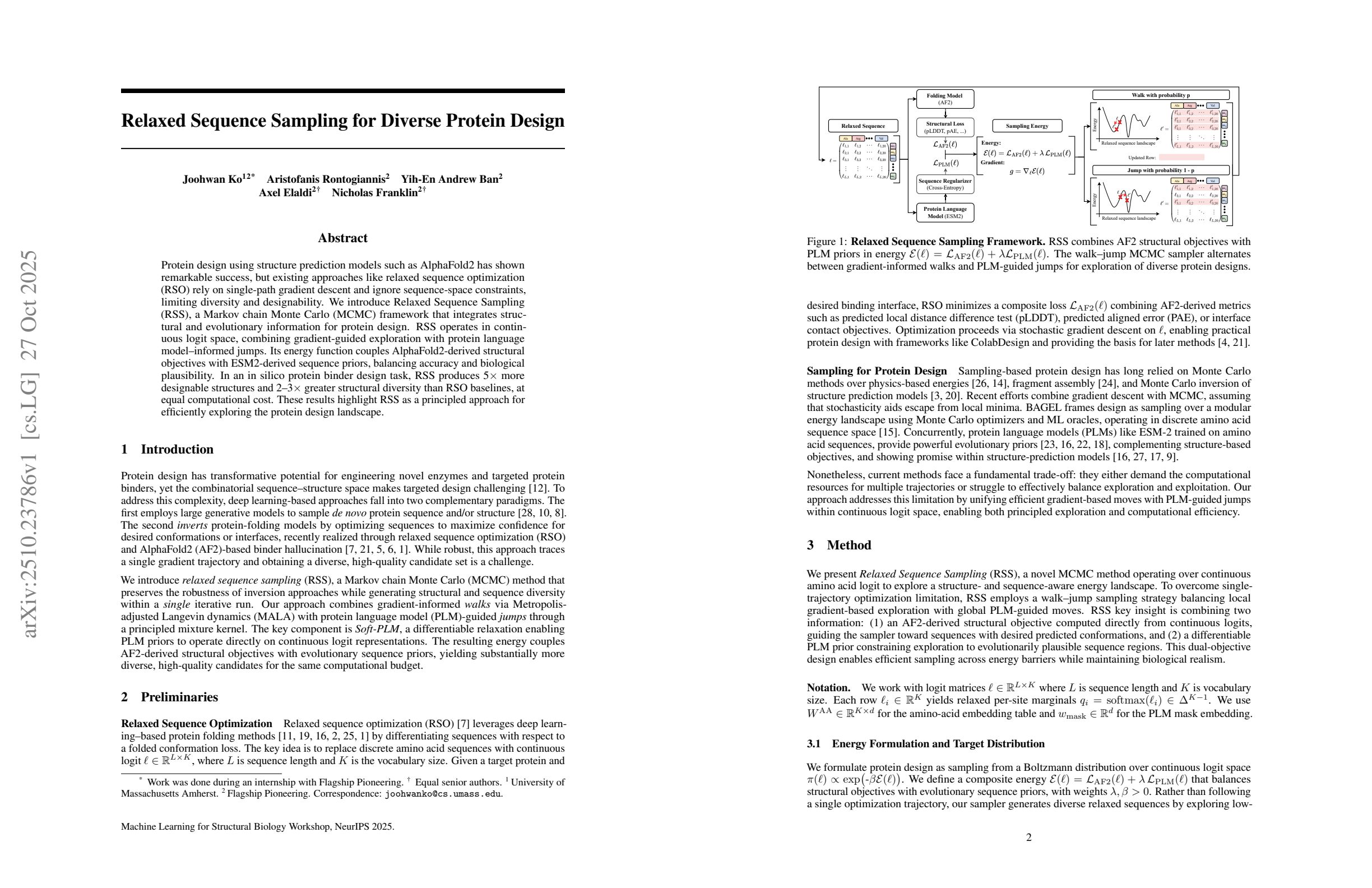 Relaxed Sequence Sampling for Diverse Protein Design