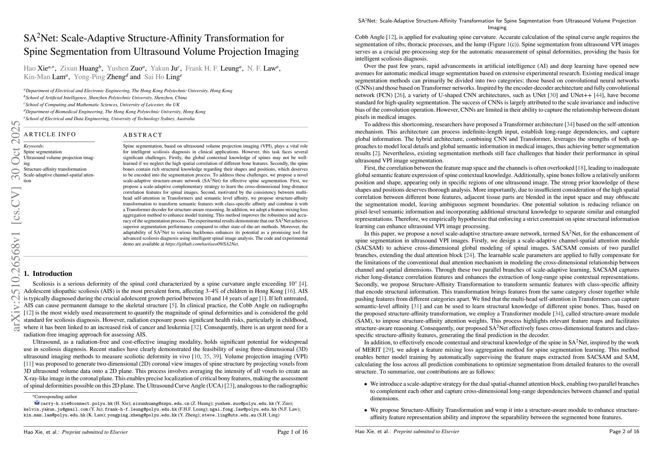SA$^{2}$Net: Scale-Adaptive Structure-Affinity Transformation for Spine ...