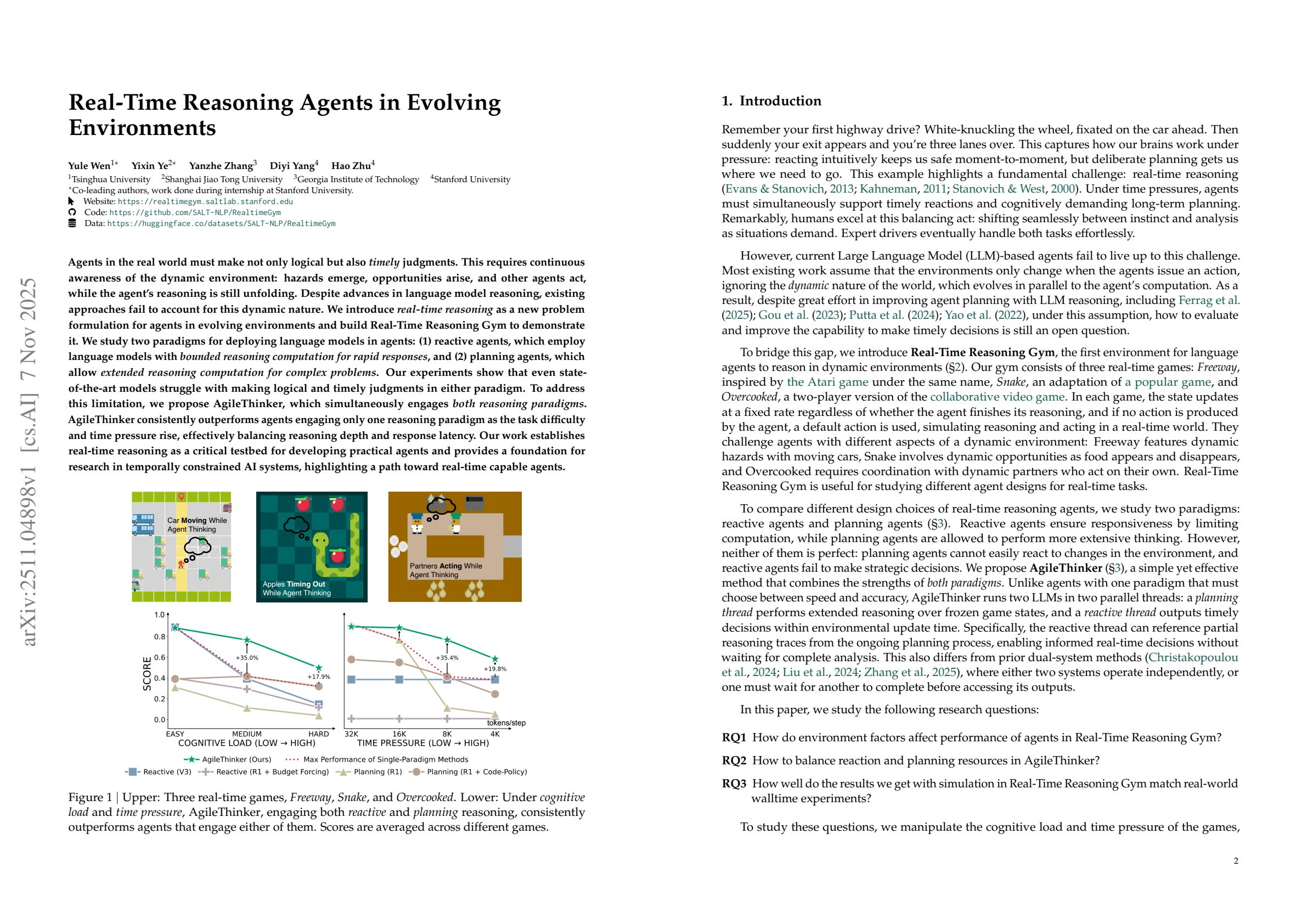Real-Time Reasoning Agents in Evolving Environments