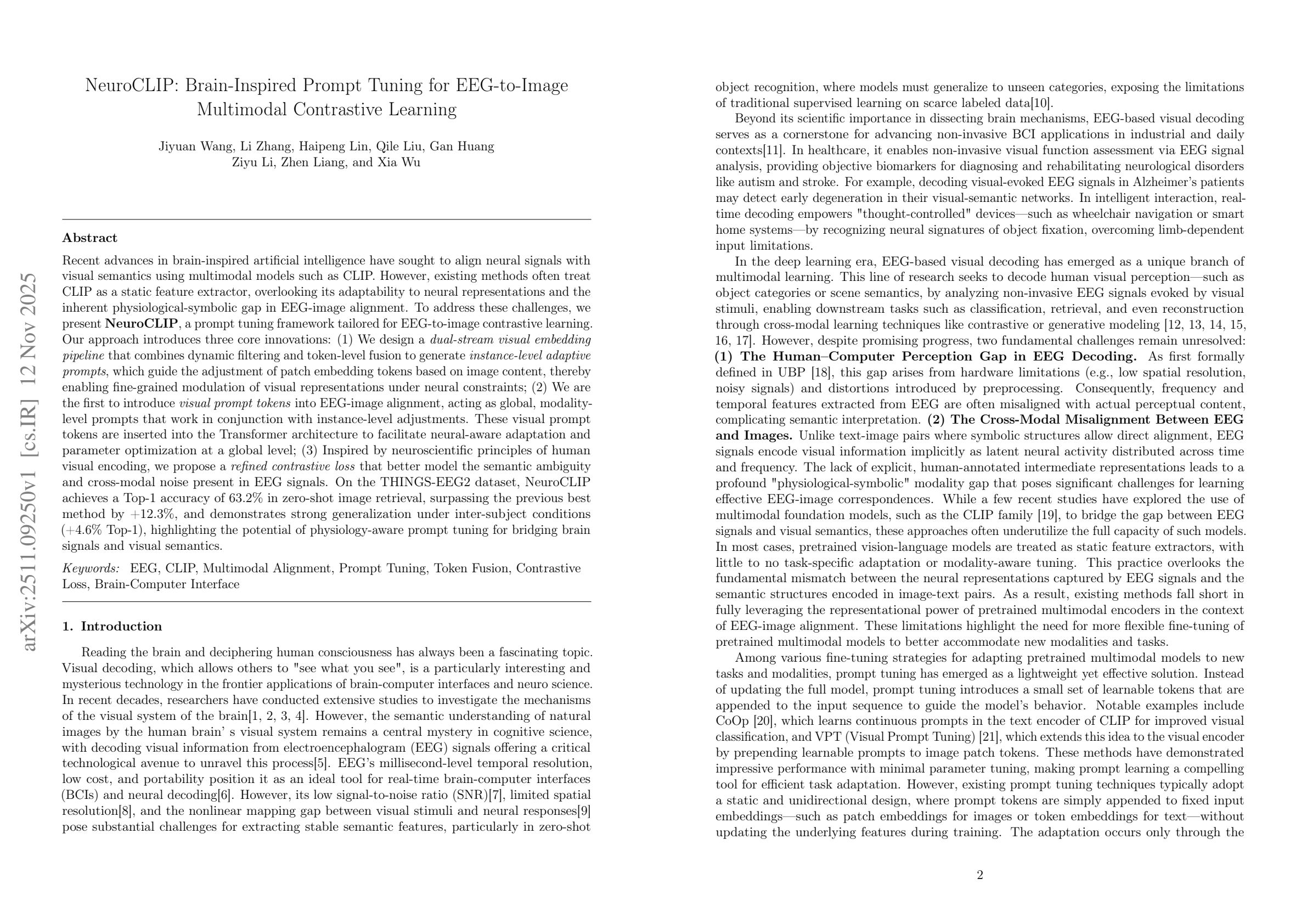 NeuroCLIP: Brain-Inspired Prompt Tuning for EEG-to-Image Multimodal ...