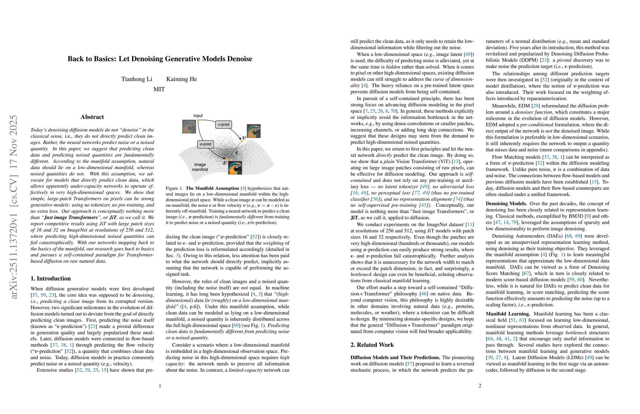 Back to Basics: Let Denoising Generative Models Denoise