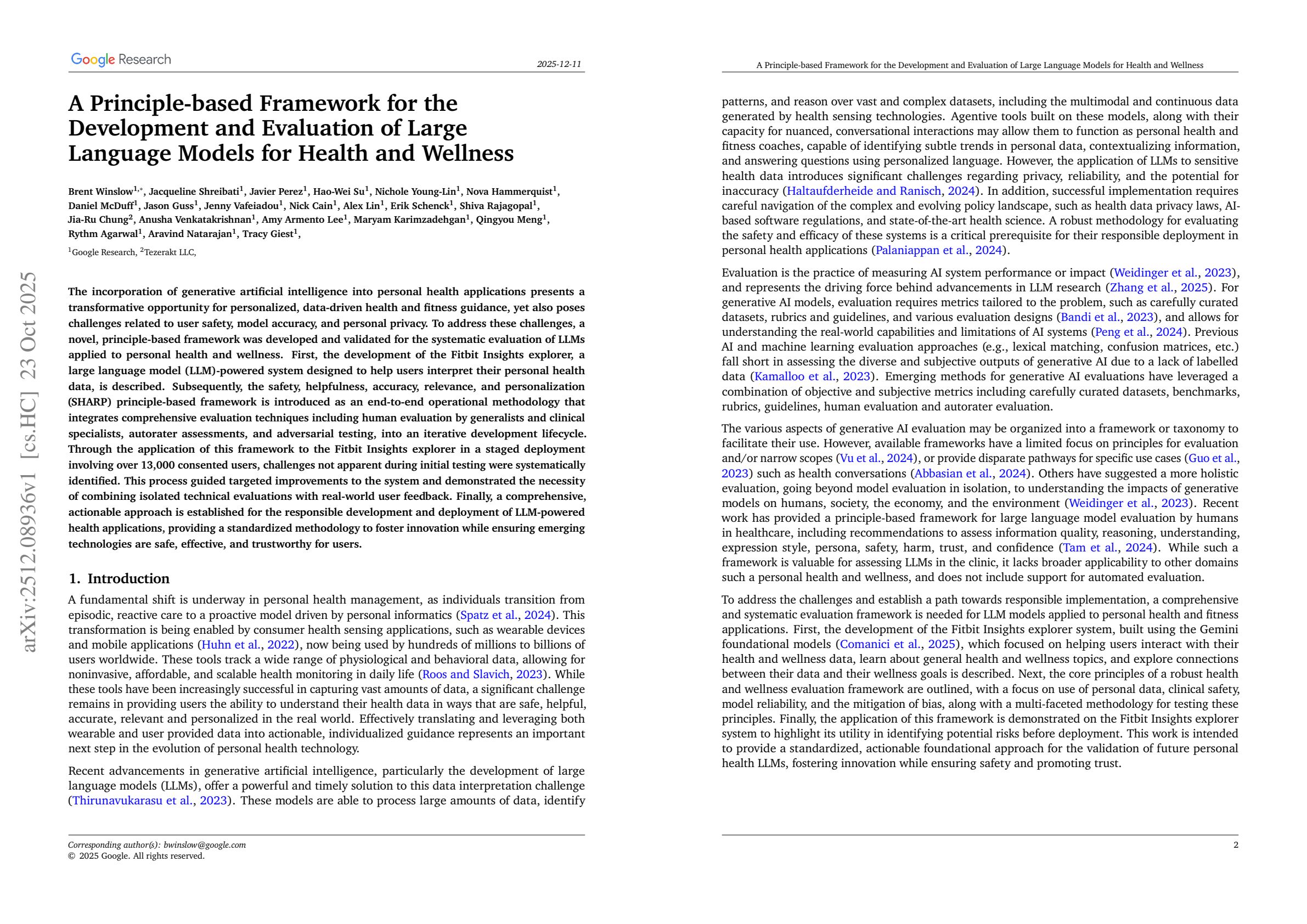 A Principle-based Framework for the Development and Evaluation of Large ...