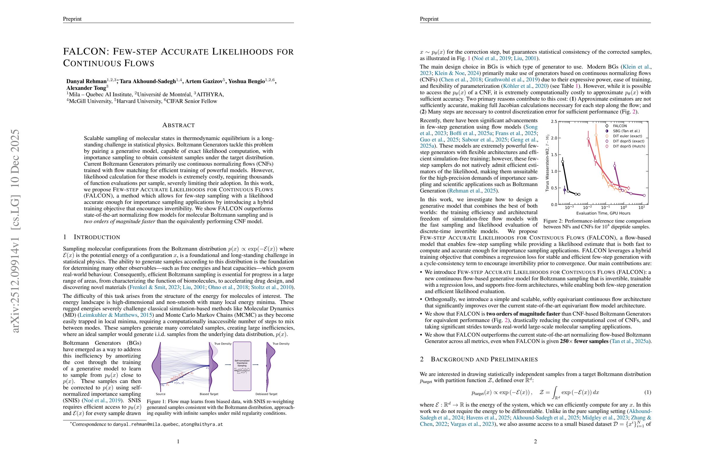 FALCON: Few-step Accurate Likelihoods for Continuous Flows