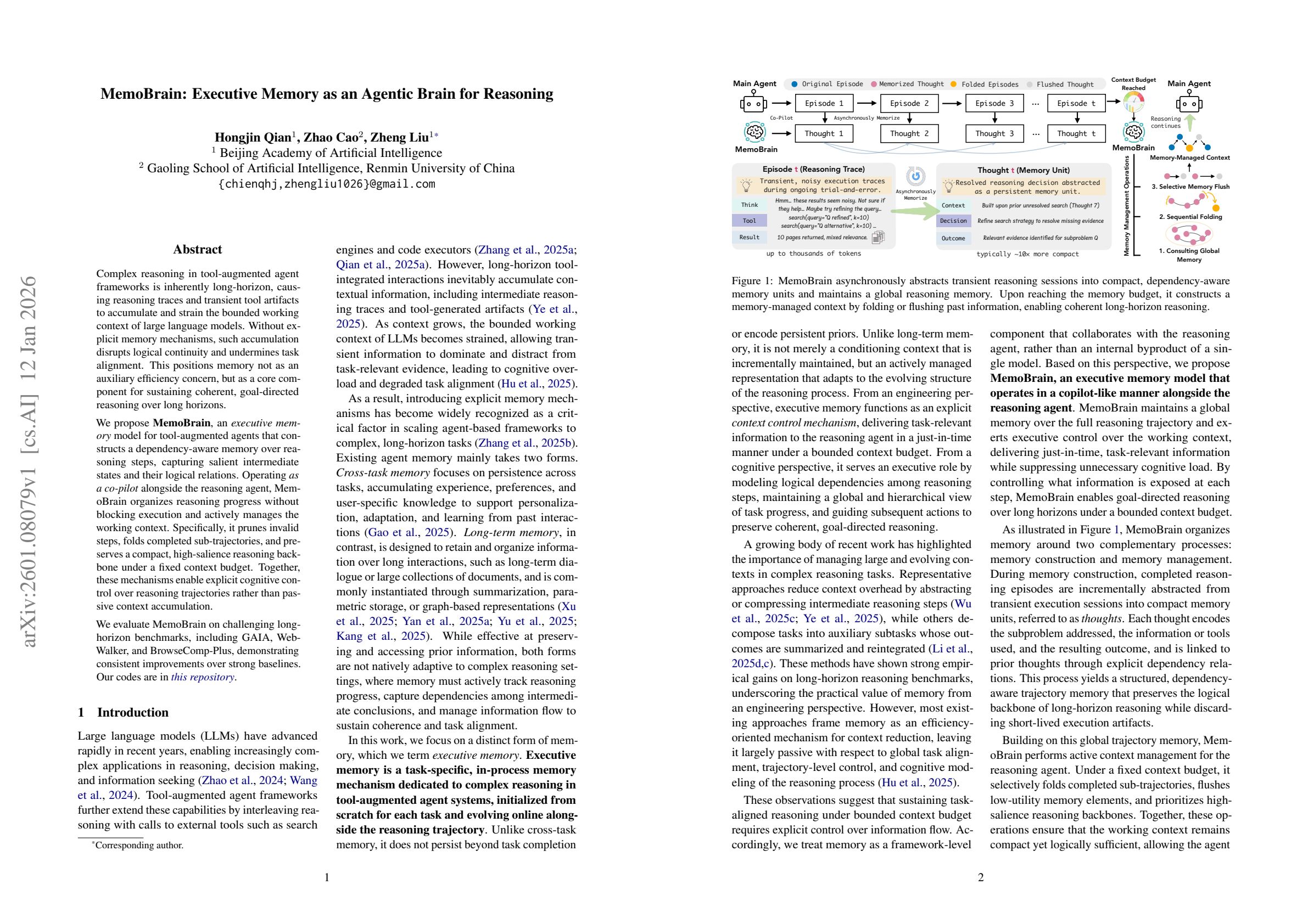 MemoBrain: Executive Memory as an Agentic Brain for Reasoning