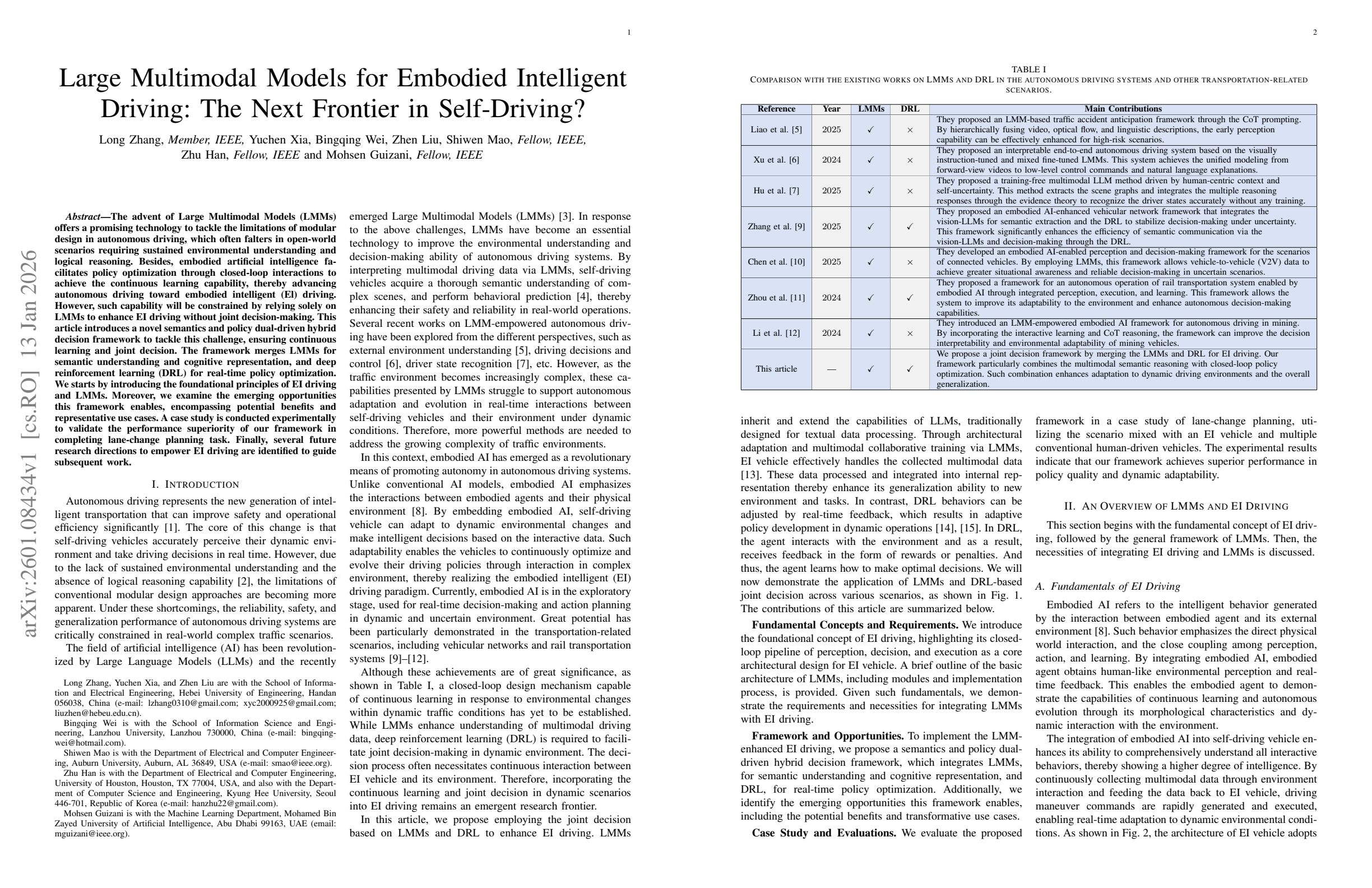 Large Multimodal Models for Embodied Intelligent Driving: The Next ...