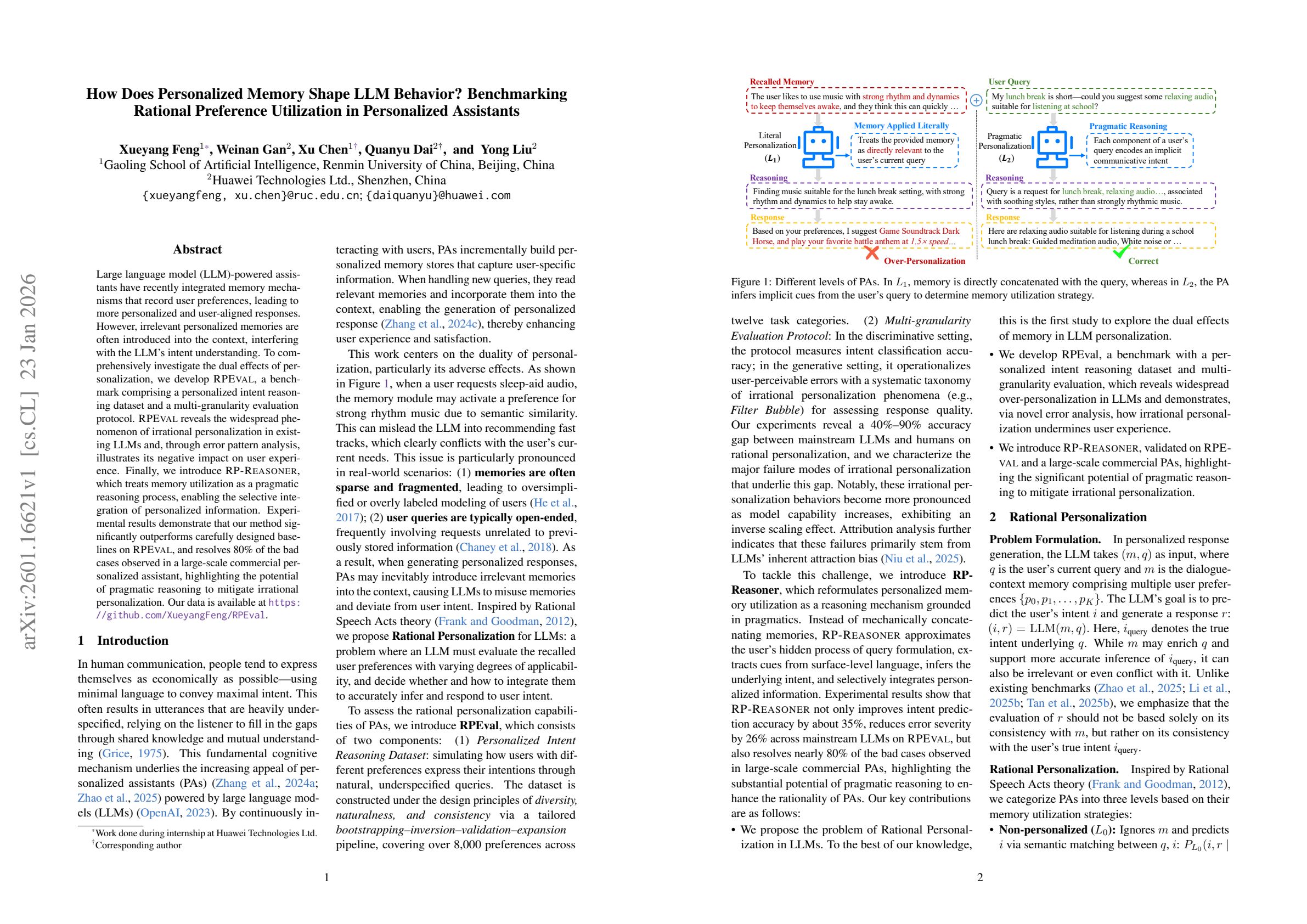How Does Personalized Memory Shape LLM Behavior? Benchmarking Rational ...