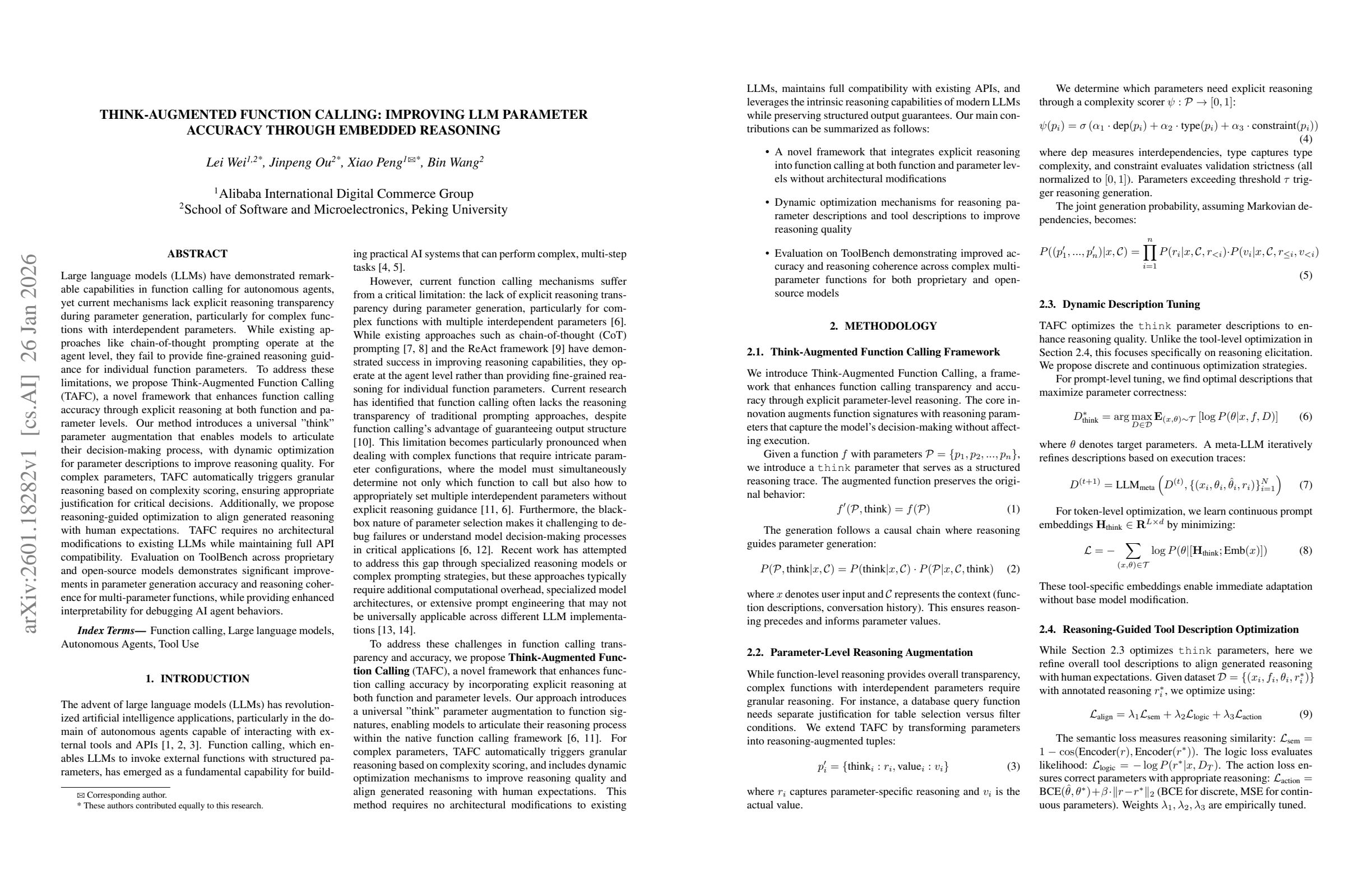 Think-Augmented Function Calling: Improving LLM Parameter Accuracy ...