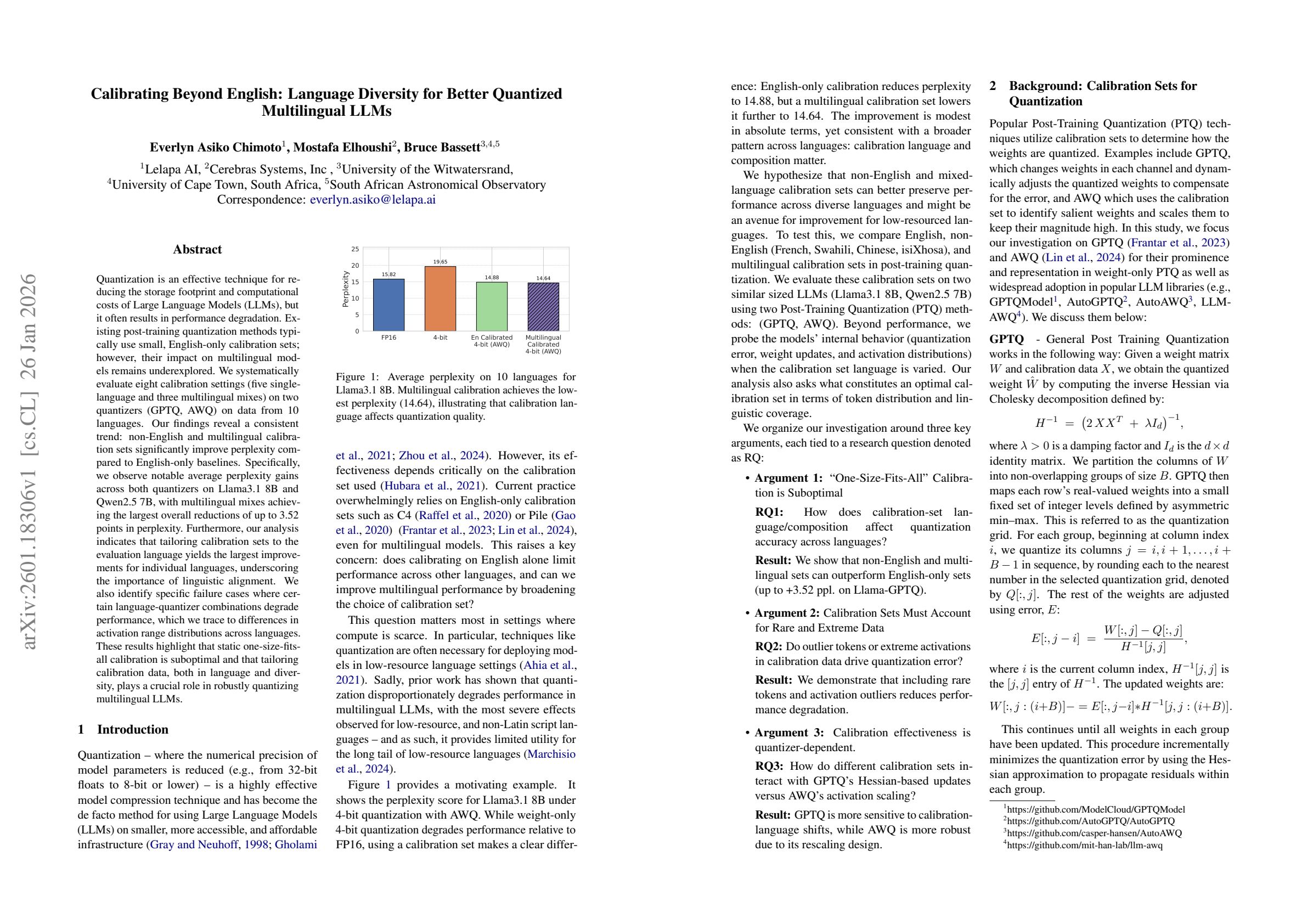 Calibrating Beyond English: Language Diversity for Better Quantized ...