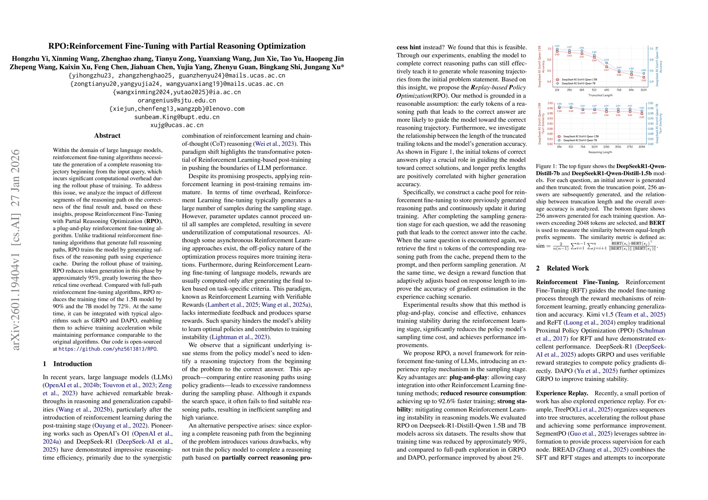 RPO:Reinforcement Fine-Tuning with Partial Reasoning Optimization