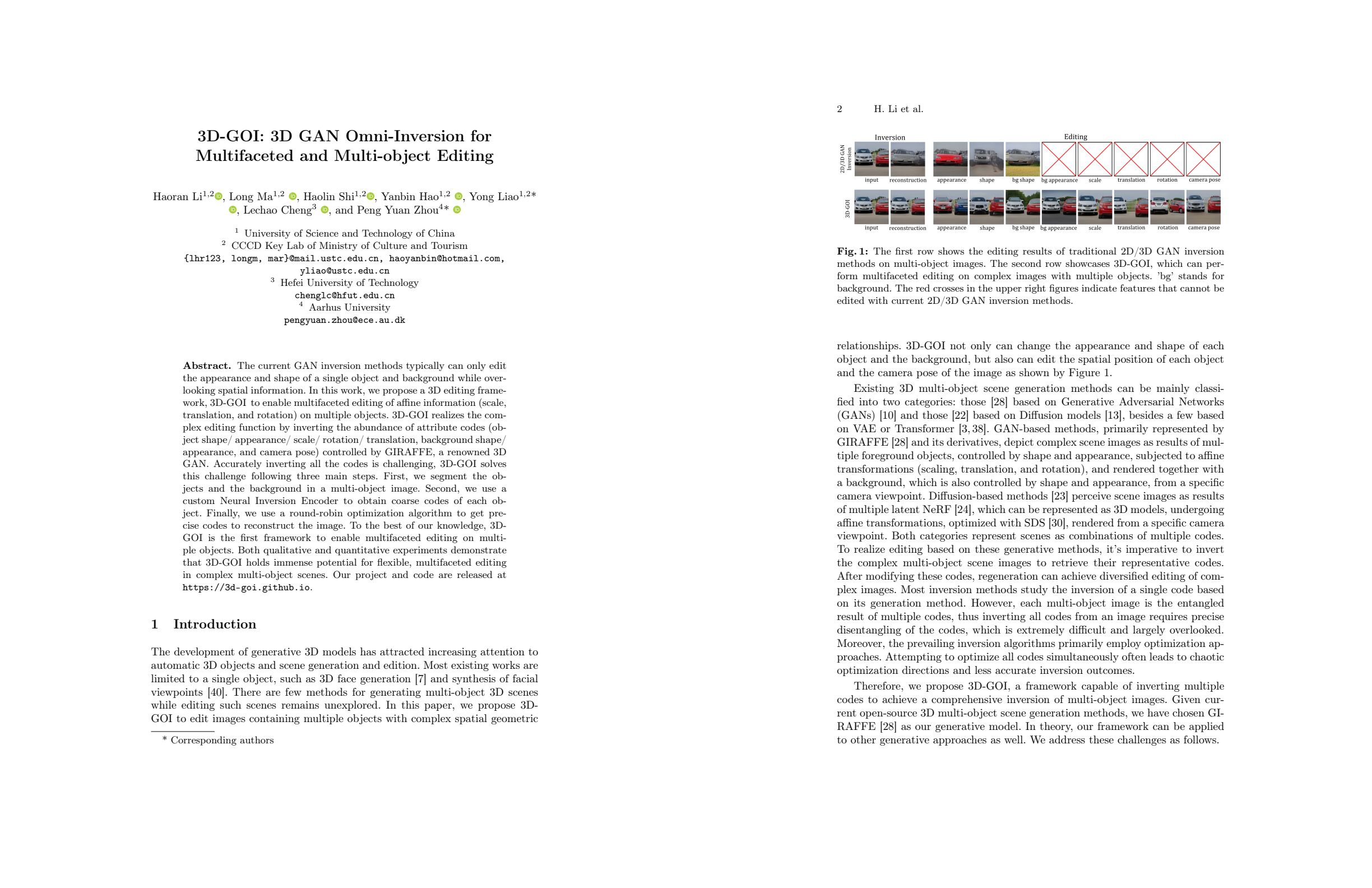3D-GOI: 3D GAN Omni-Inversion for Multifaceted and Multi-object Editing