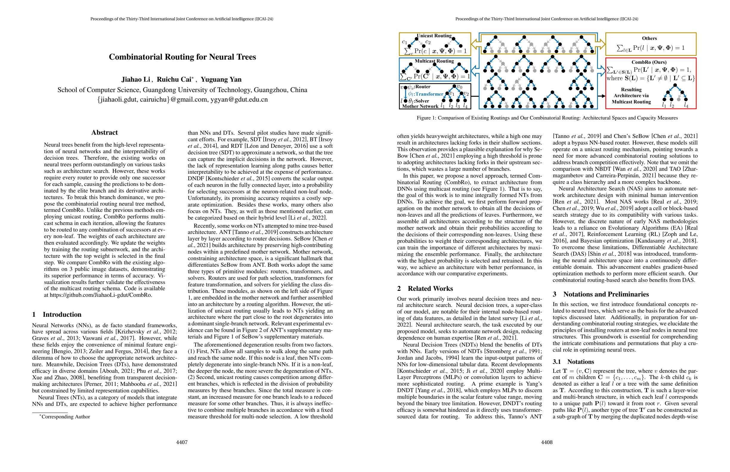 Combinatorial Routing for Neural Trees